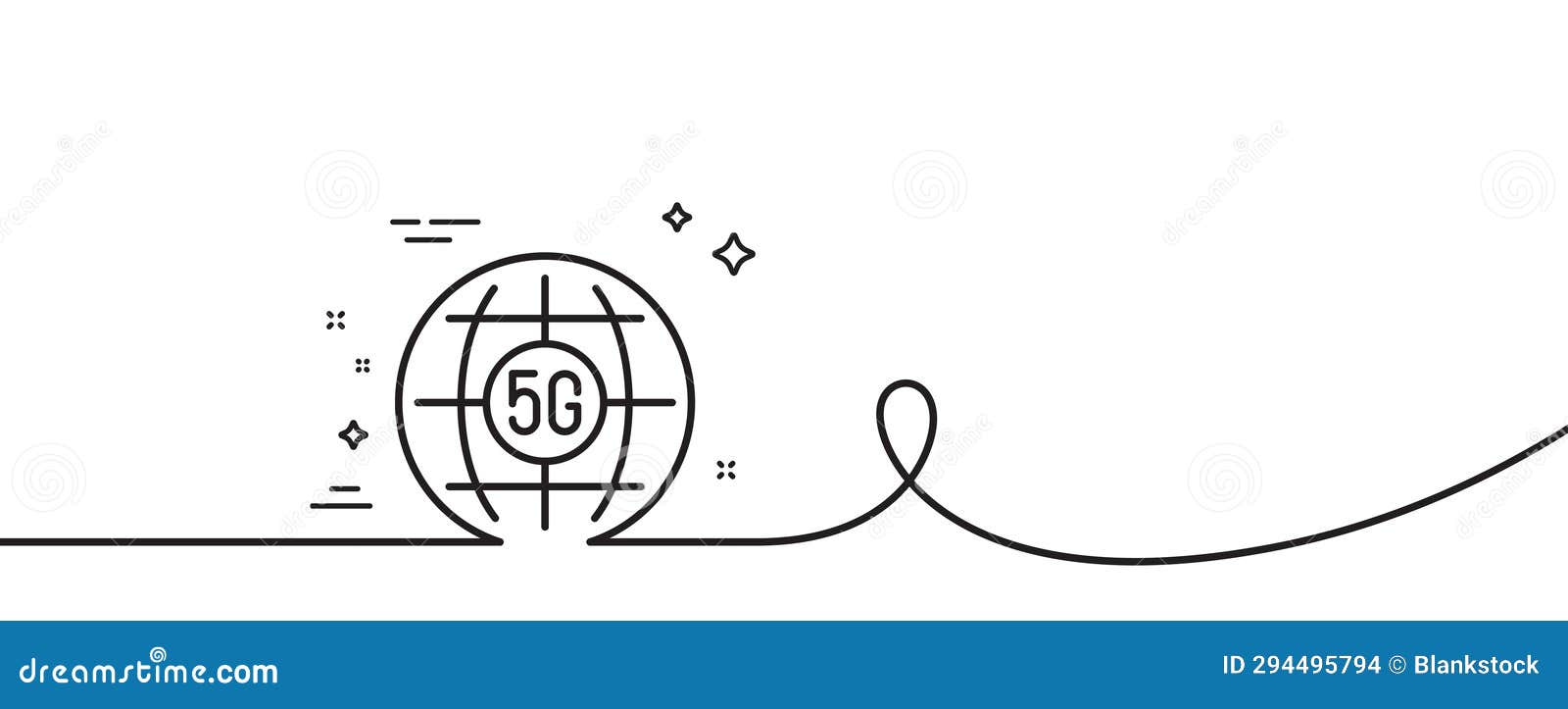 5g Internet Line Icon. Wifi Wireless Network Sign. Continuous Line with ...