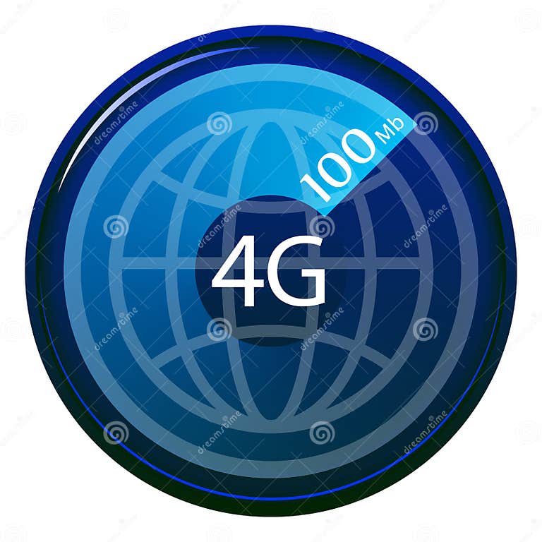 4G Internet Speed Logo, Blue on a Transparent Background, Modern ...