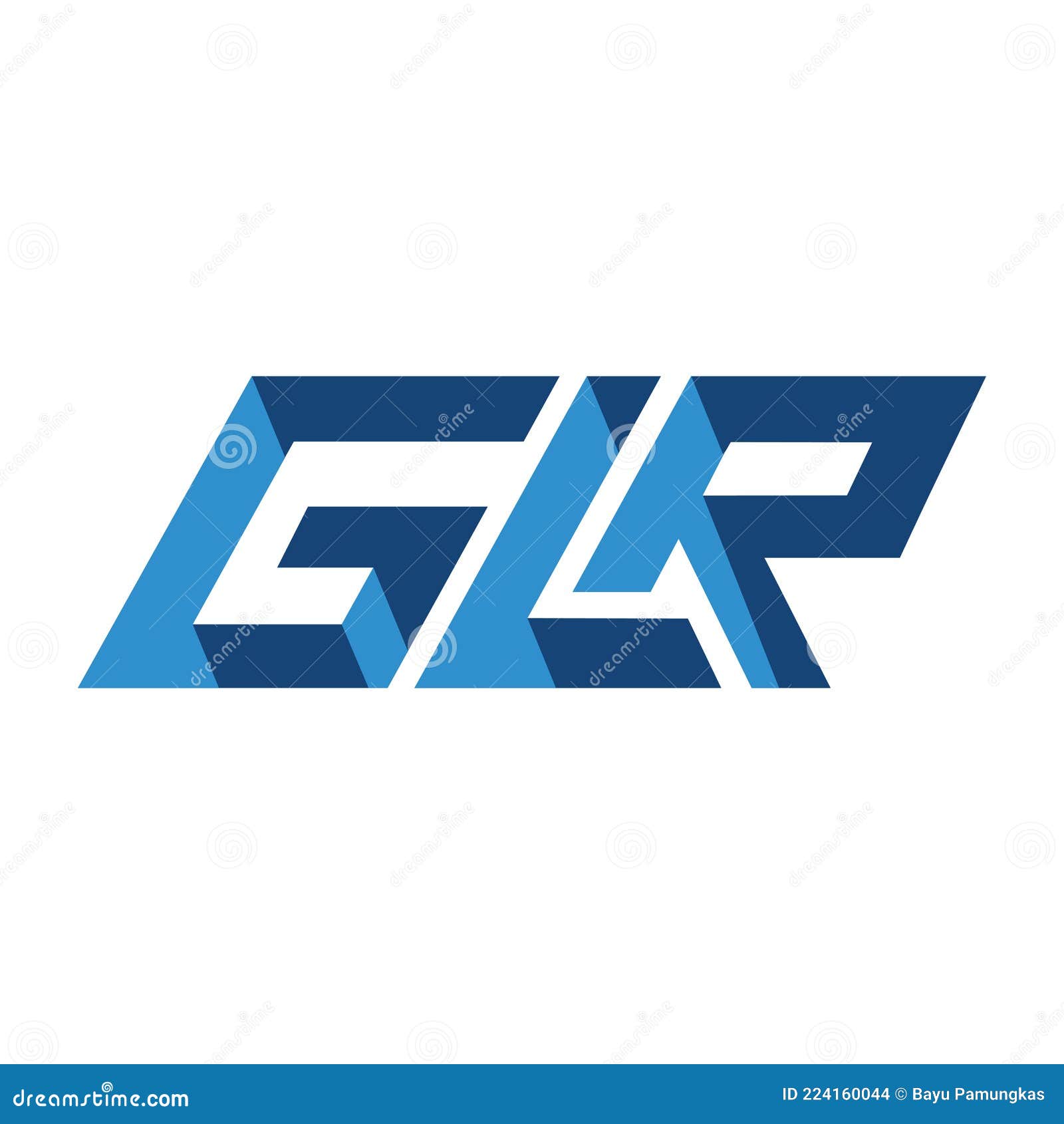 G L R Initial Letter Three Dimension Logo Vector Element ...