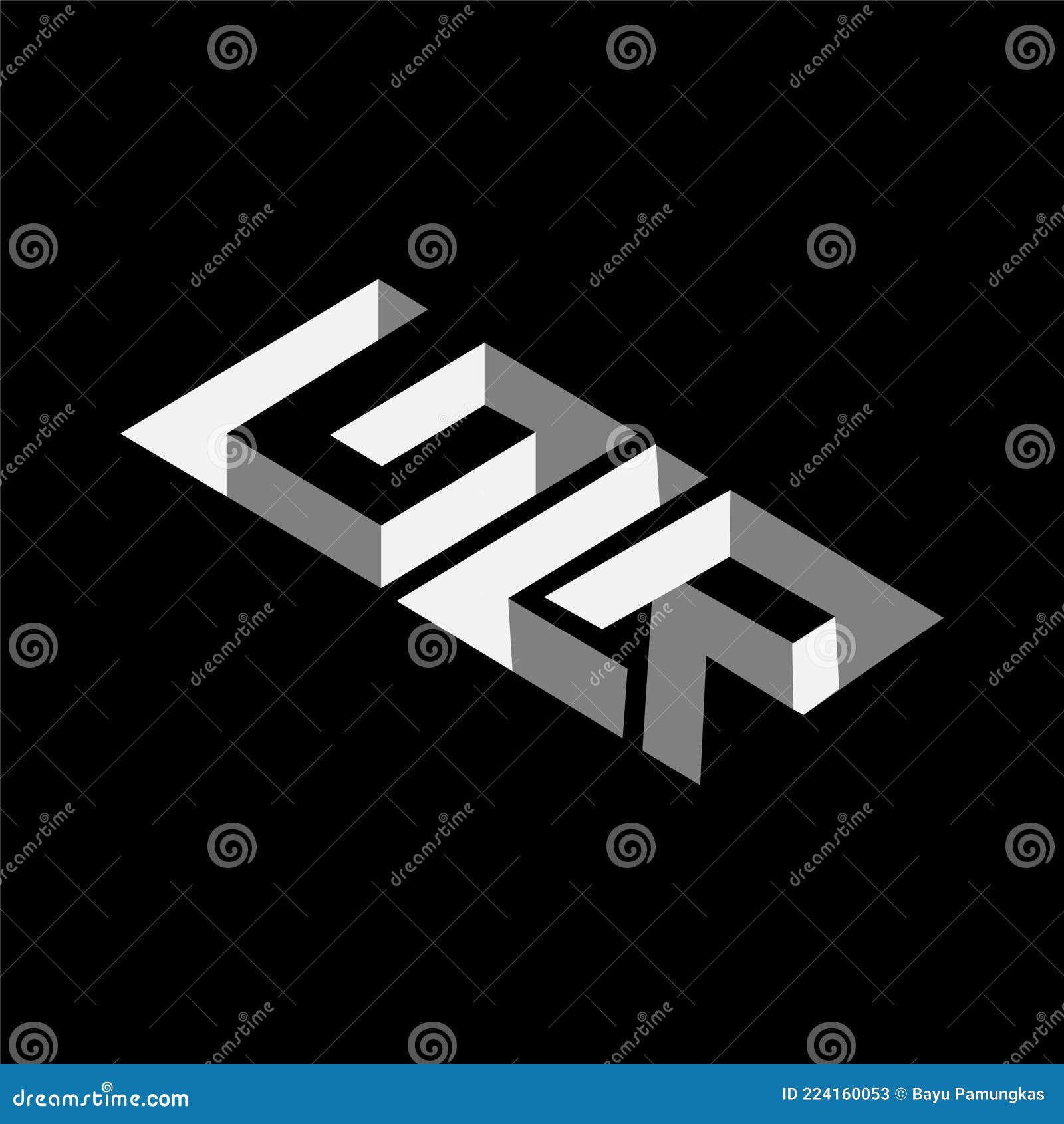 G L R Initial Letter Three Dimension Logo Vector Element Stock Vector ...