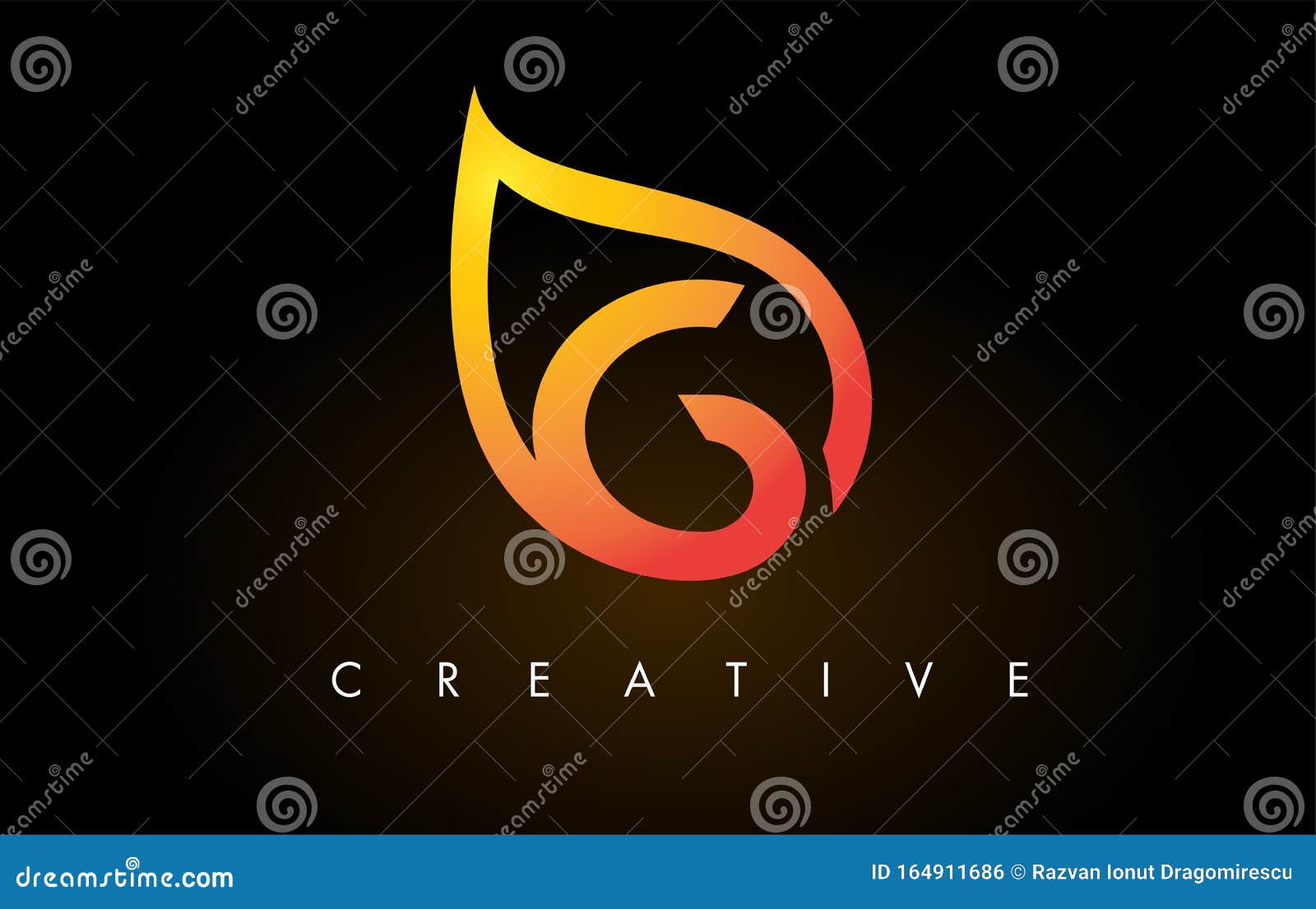 G Leaf Logo Letter Design with Golden Leaf Outline Stock Vector ...