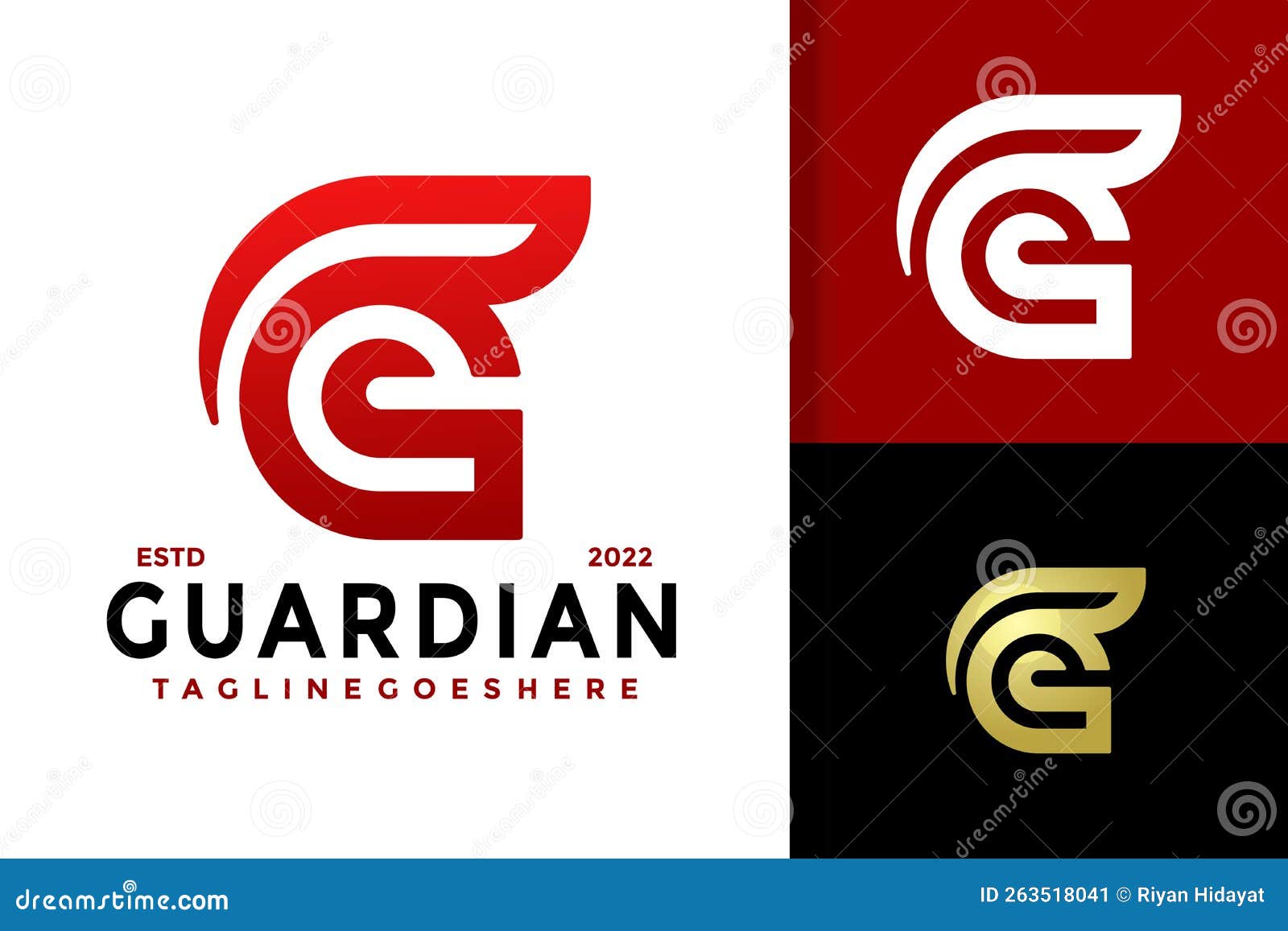 G Letter Guardian Helmet Logo Design Vector Illustration Template Stock ...