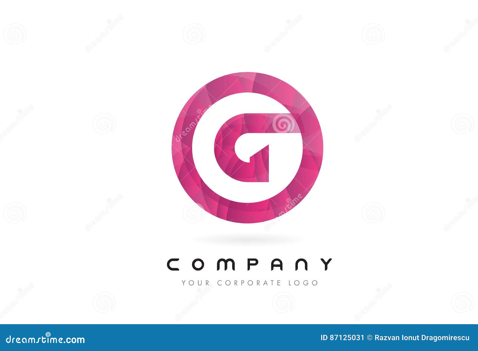 G Letter Logo Design with Circular Purple Pattern. Stock Vector ...