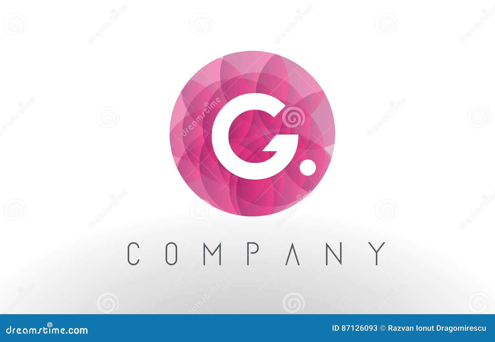 G Letter Logo Design with Circular Purple Pattern. Stock Illustration ...