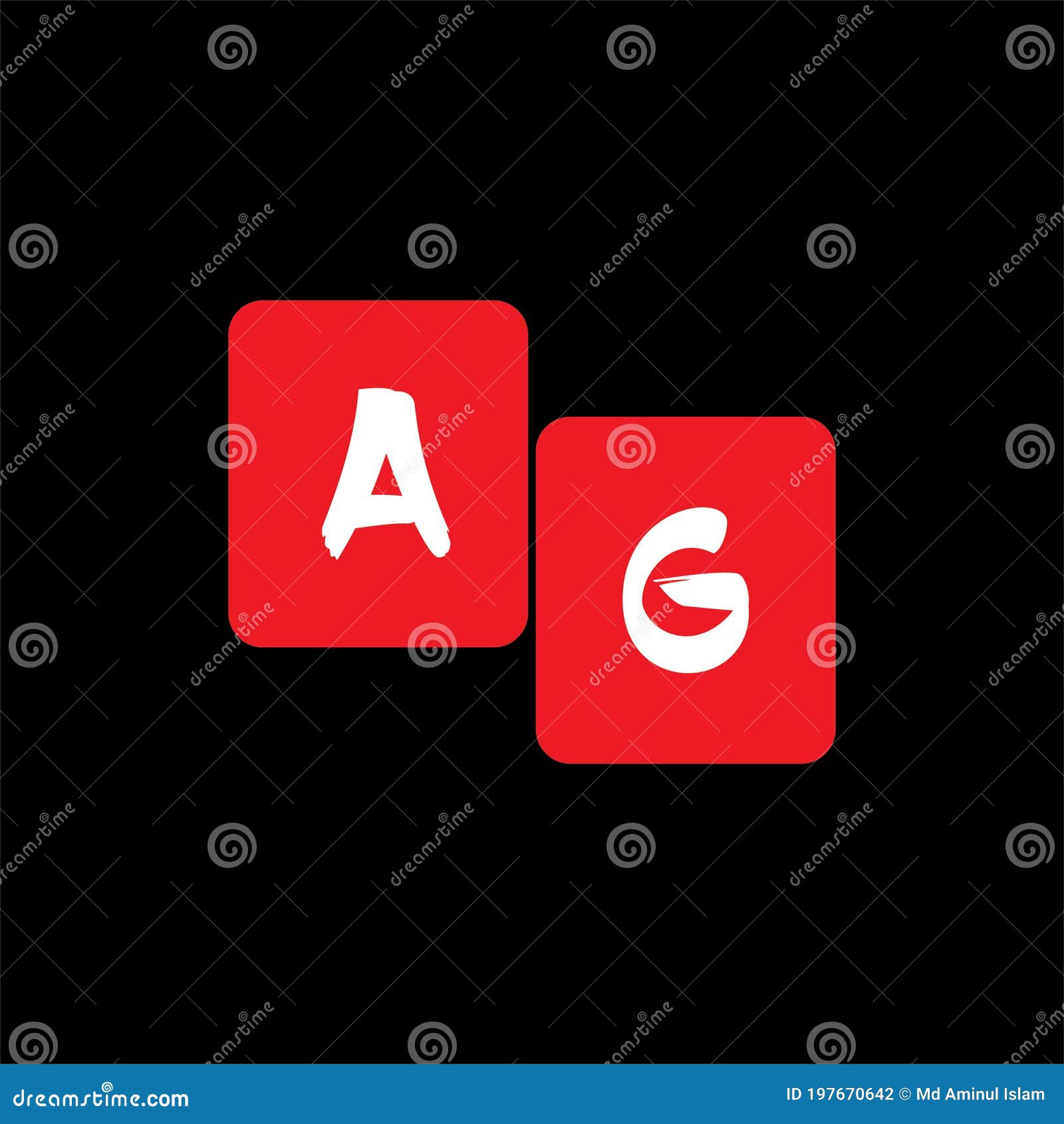 A G Letter Logo Initial Design.a G Logo Design with Vector Graphic ...