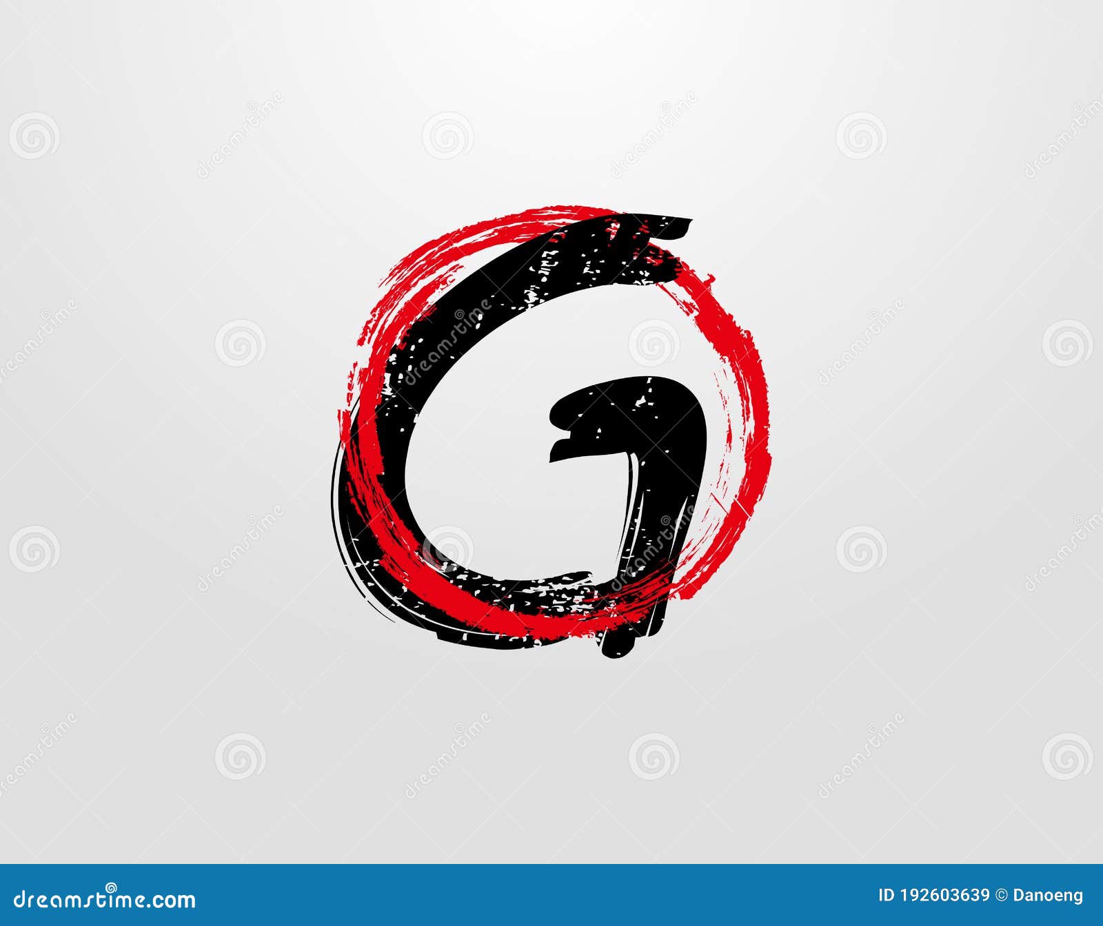 G Letter Logo with Red Circle Grunge Splatter Element. Retro G Logo ...