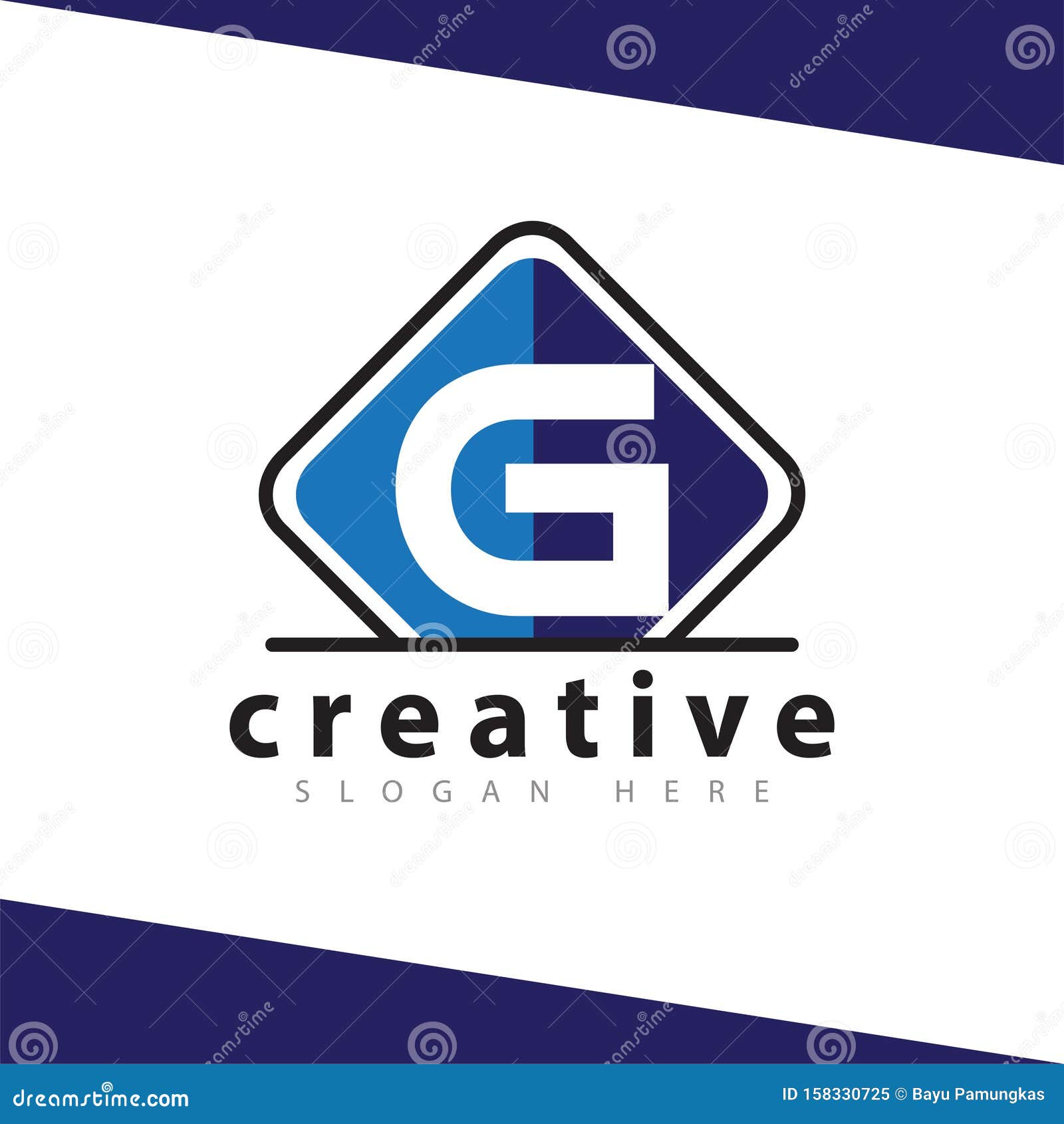 G Letter with Plaque Square Logo Icon Vector Template Stock Vector ...