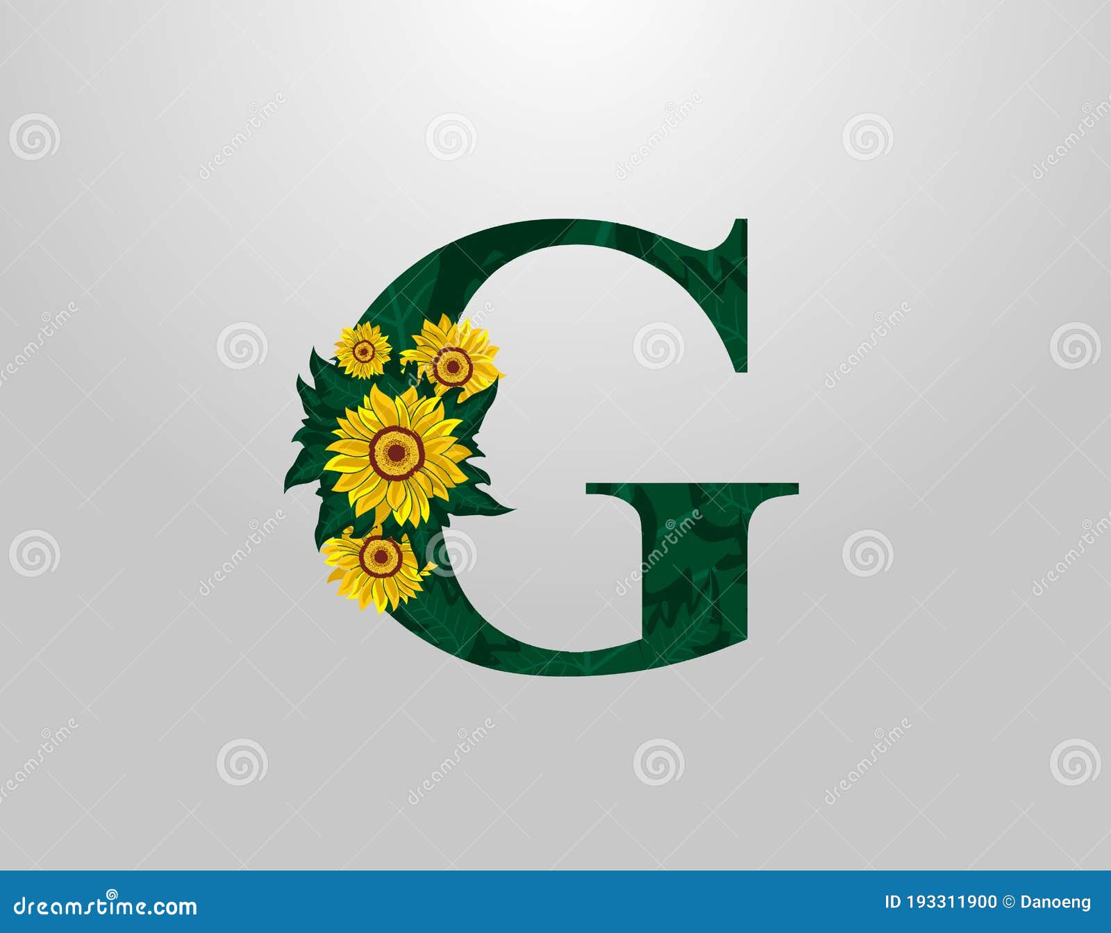 G Letter with Sunflower Vector Design. Flower G Logo Icon Stock ...