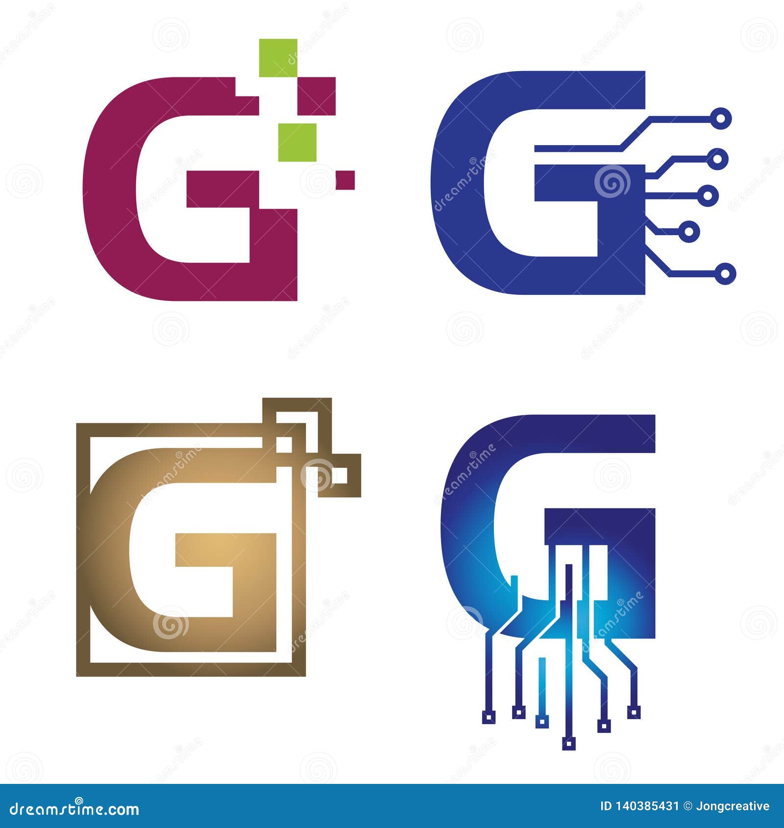 G - Letter Technology Internet Symbol Logo Template Stock Vector ...