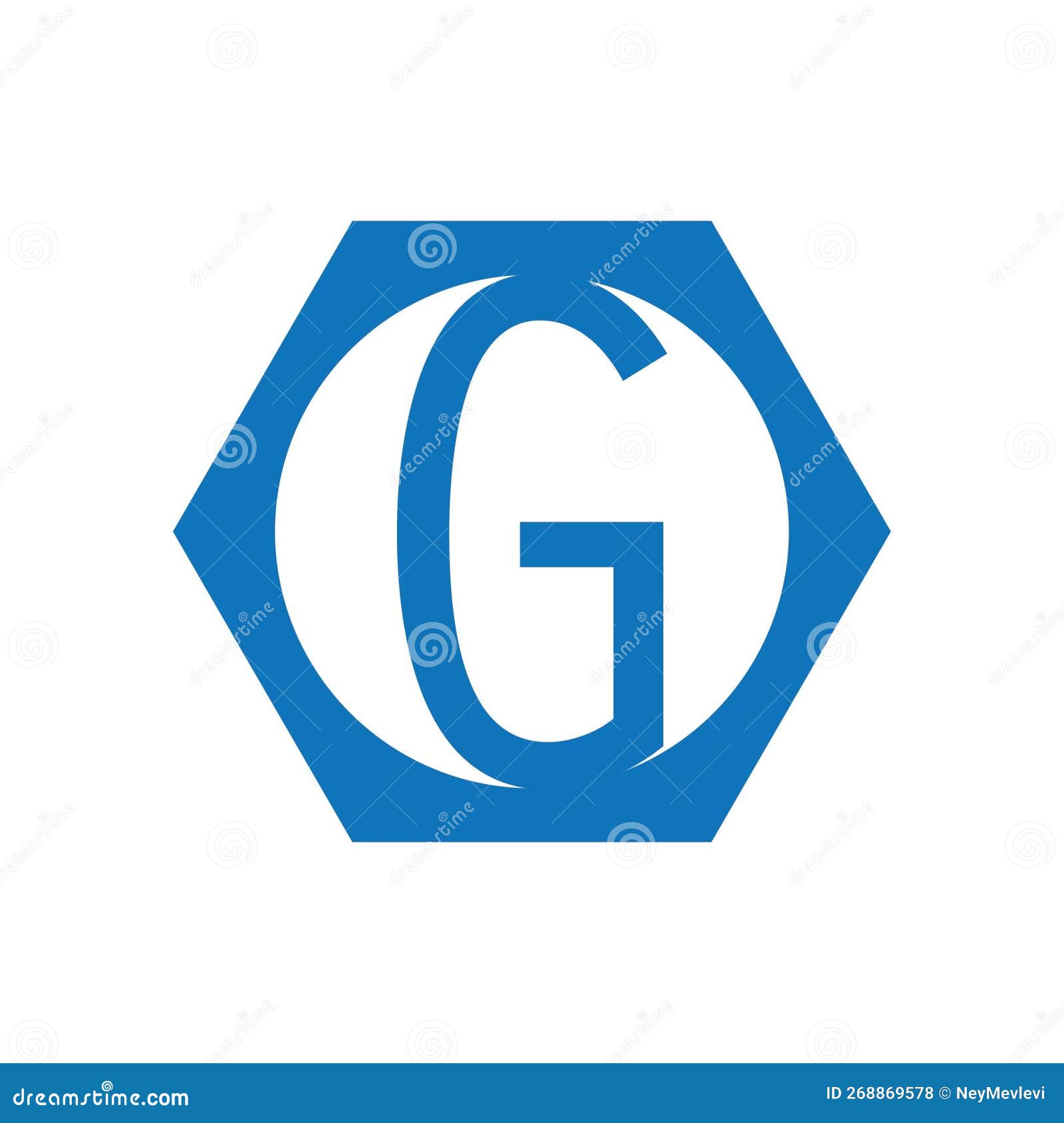 G Logo with a Blue Octagon Frame Shape Stock Vector - Illustration of ...