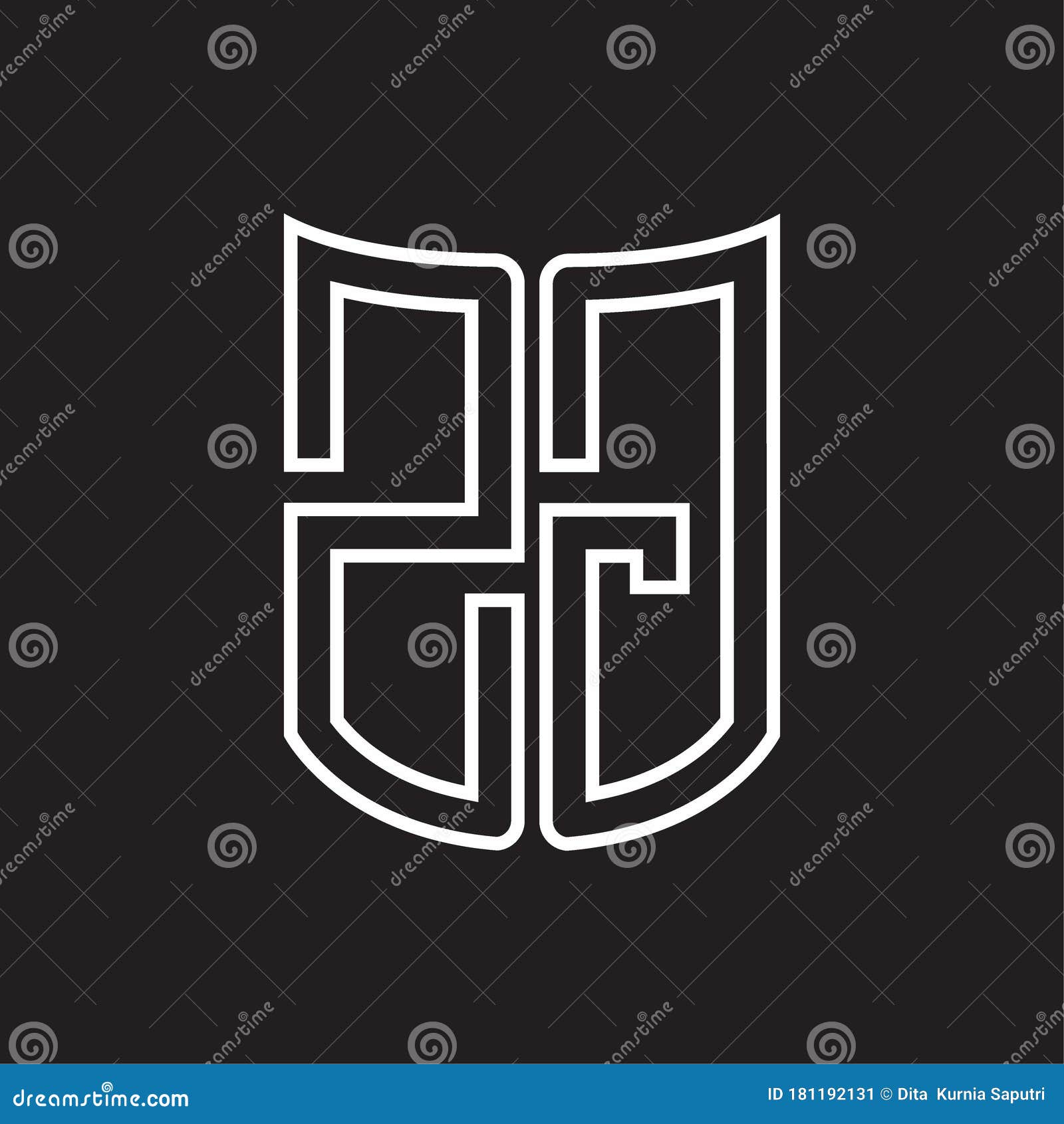 G Logo Monogram with Ribbon Style Outline Design Template Stock ...