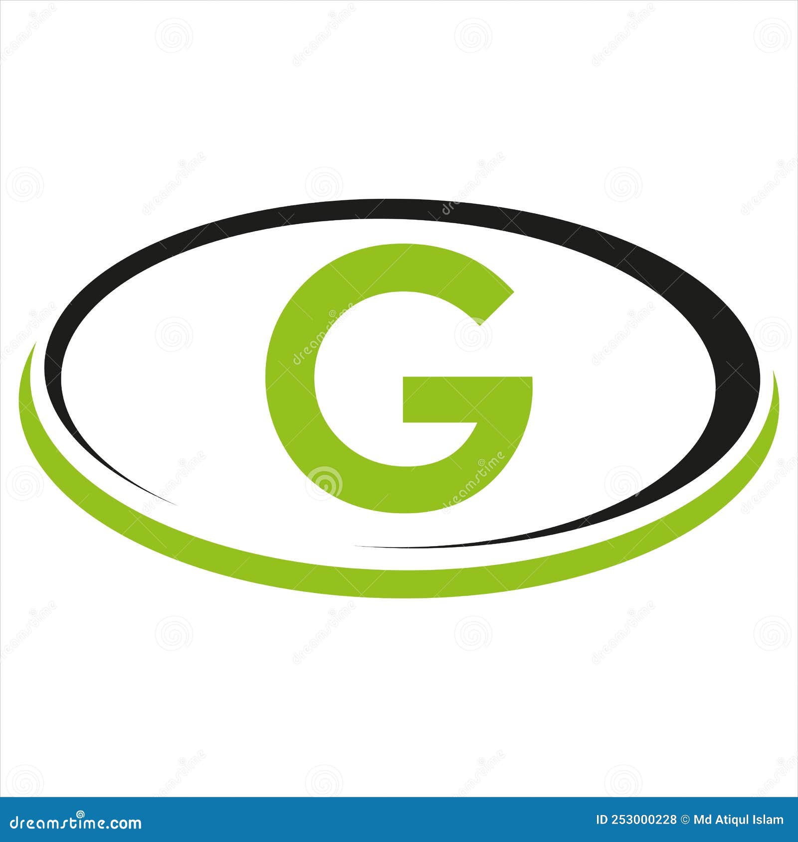 G Logo Simple Design Isolated on White Background. Stock Illustration ...