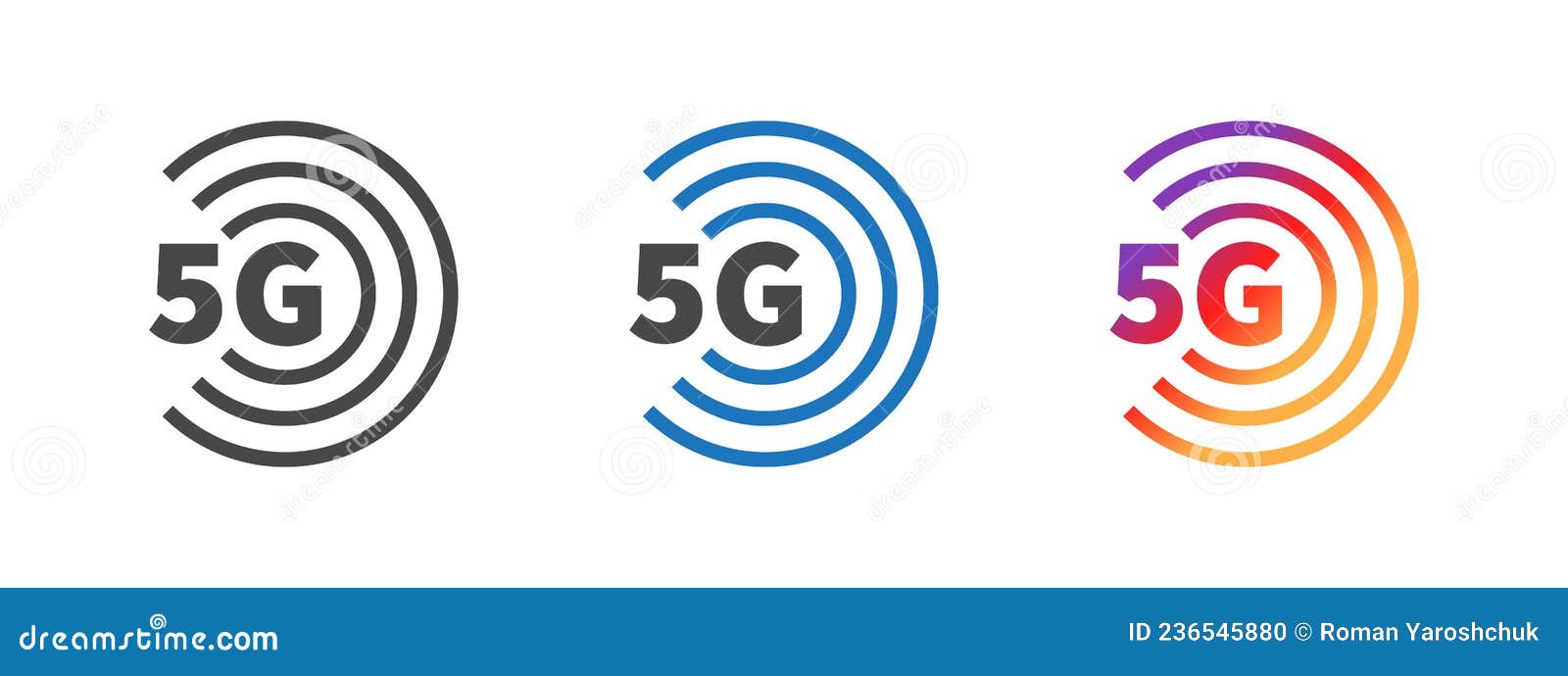 5G Logos. High Speed Internet Icon or Logo. 5G Communication Technology ...
