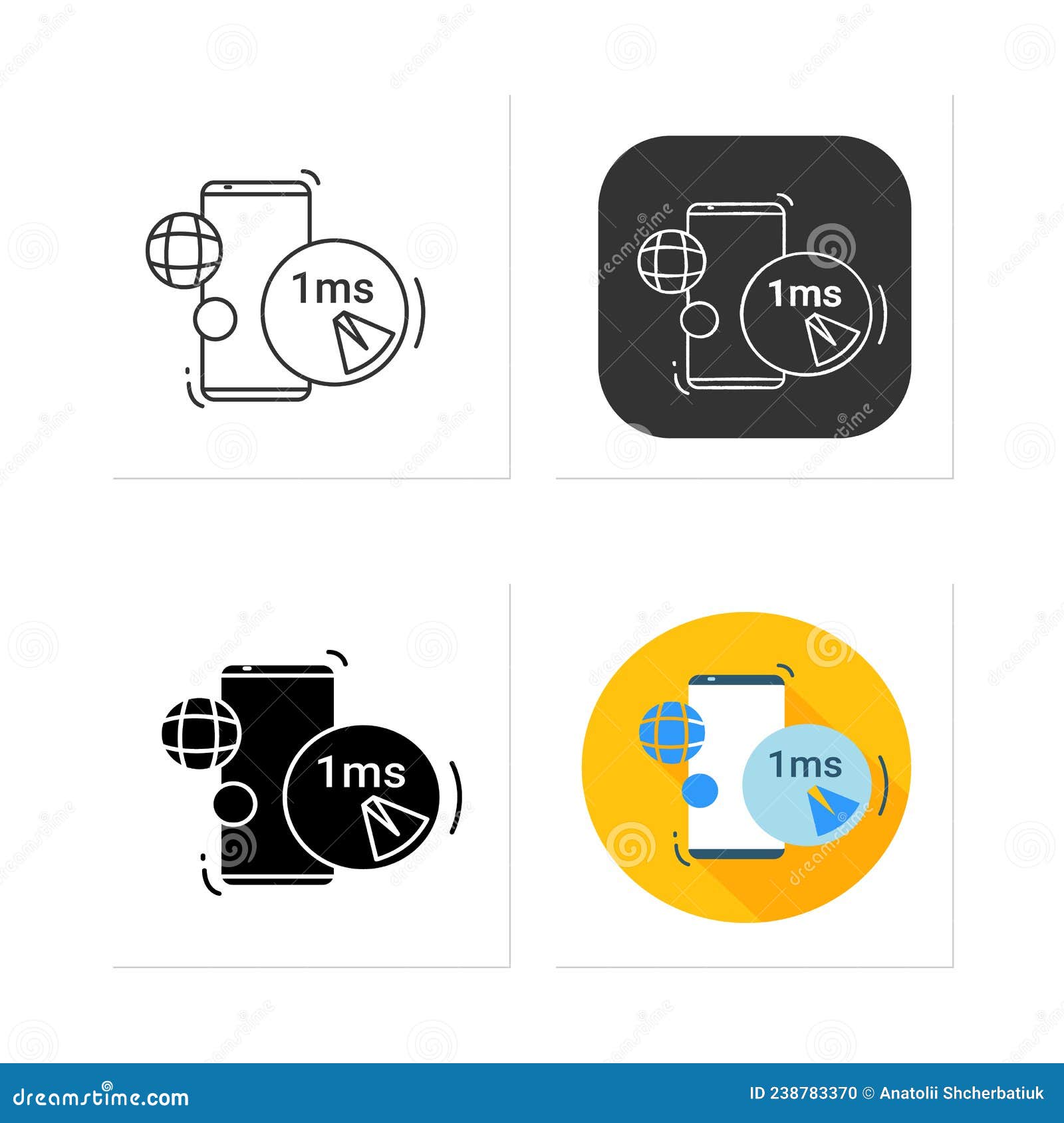 5g Millisecond Latency Icons Set Stock Vector - Illustration of ...