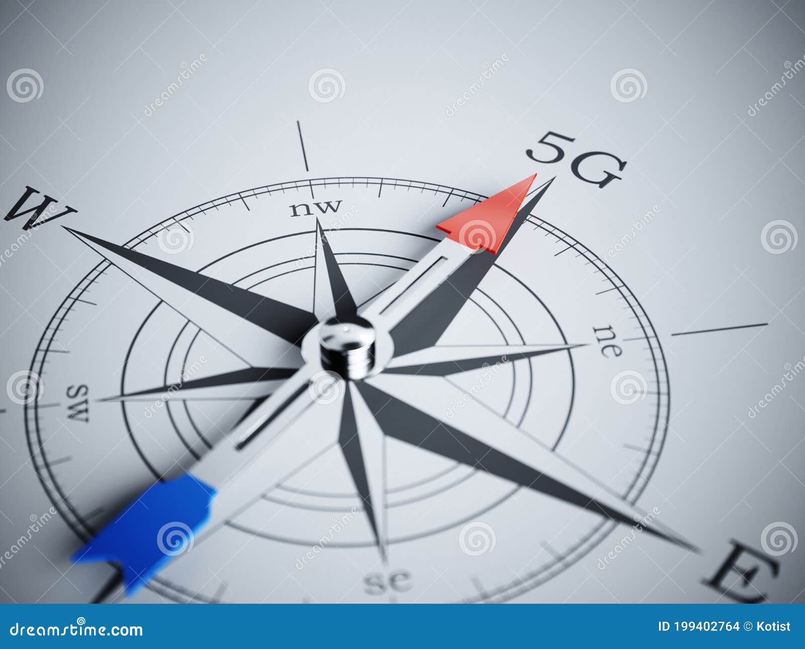 5G mobile network compass stock illustration. Illustration of blue ...