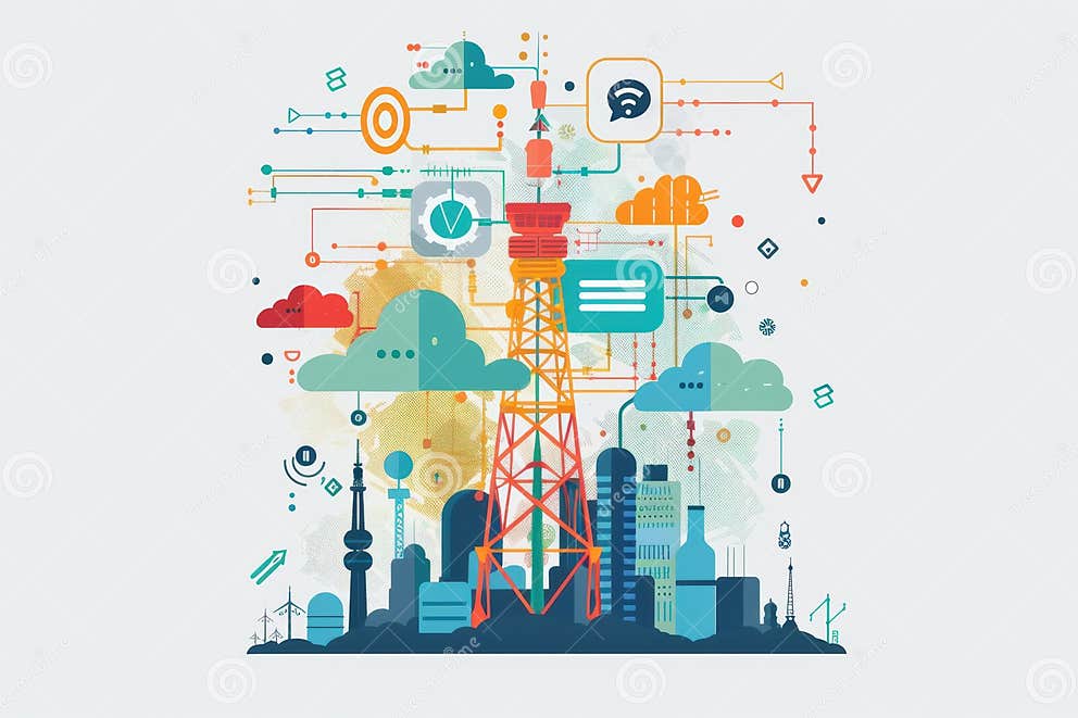 5G Mobile Network Concept with Modern Communication Infrastructure ...