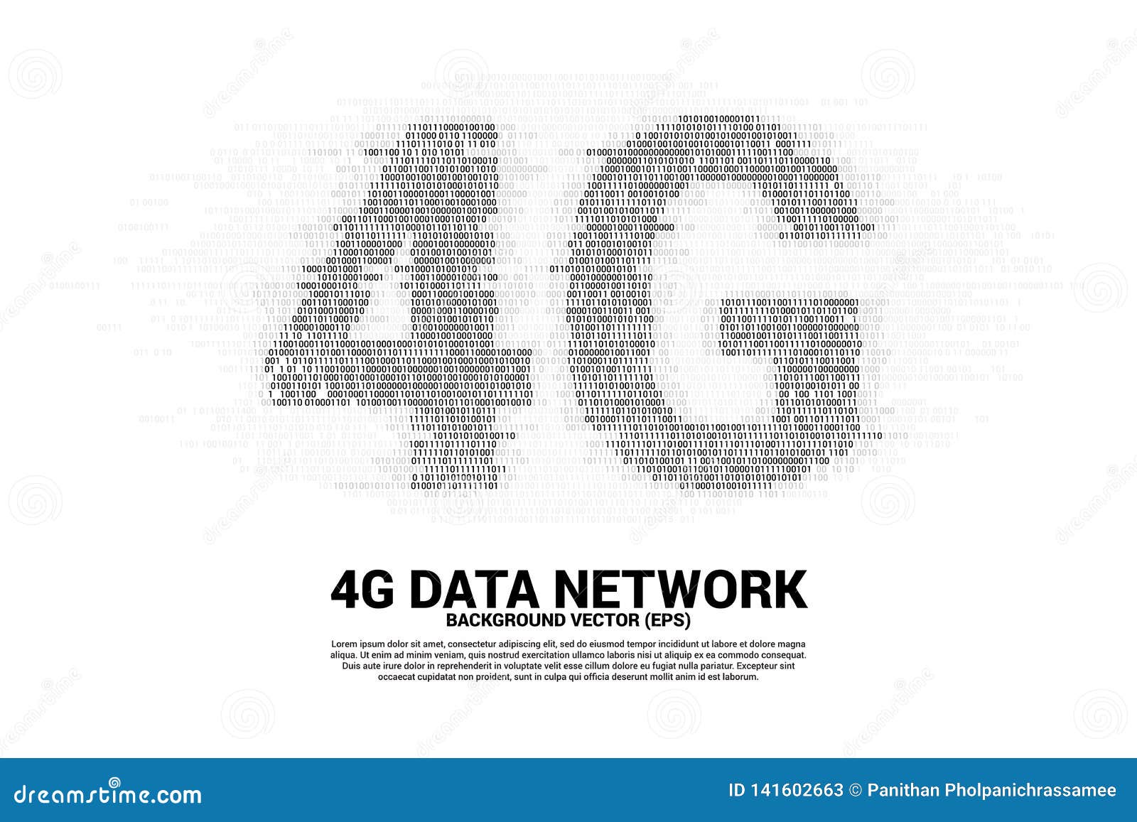 4G Mobile Networking with One and Zero Binary Code Digit Matrix Style. Stock Illustration ...