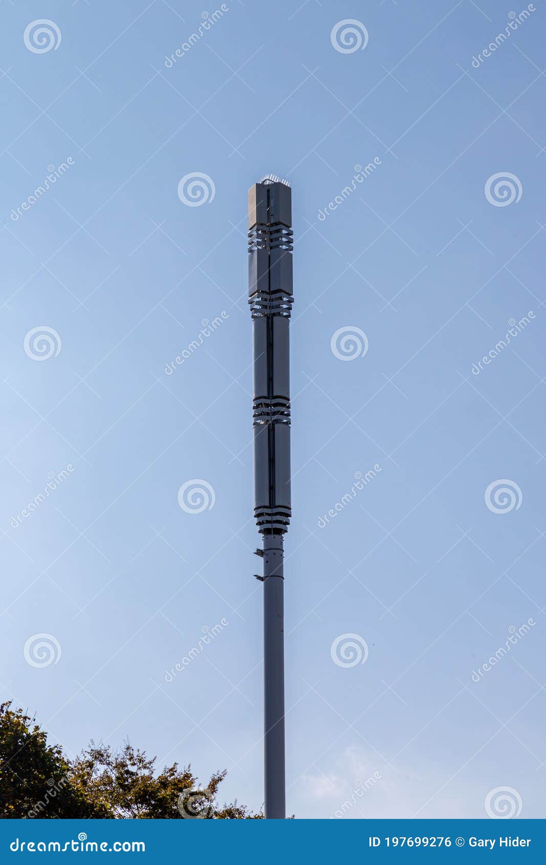 A 5G Mobile Phone Mast in the Street Stock Photo - Image of radio ...