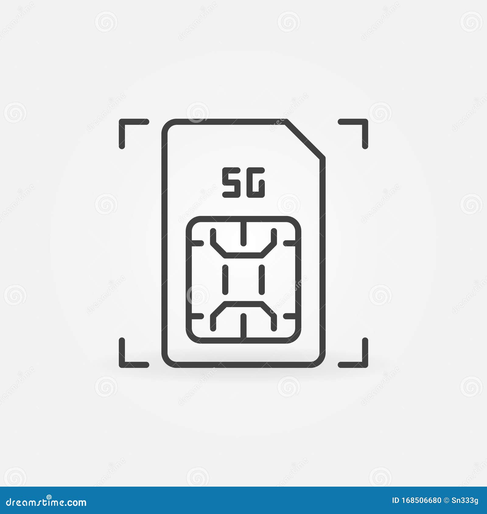 5G Mobile Sim Card Vector Outline Icon. Simcard Symbol | CartoonDealer ...
