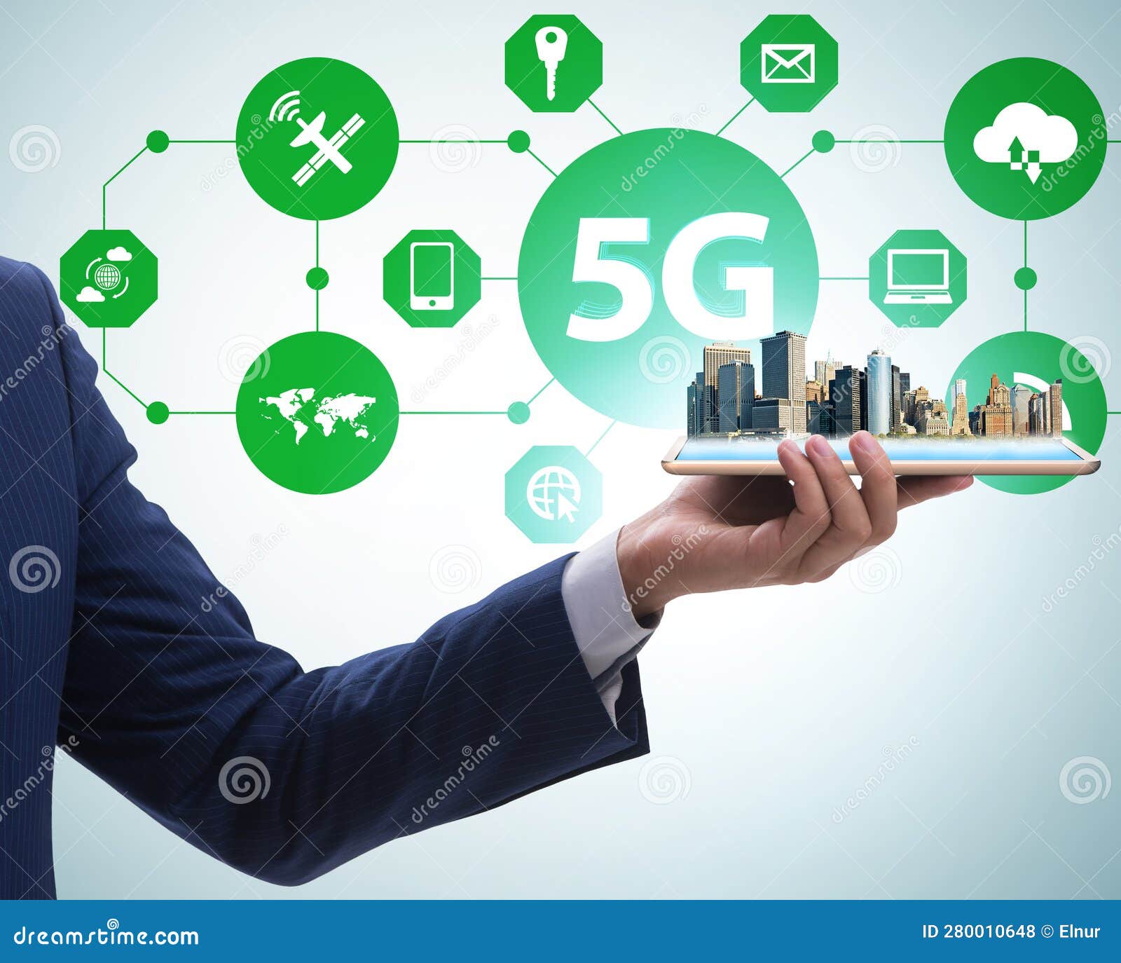 5G Mobile Technology Concept - High Internet Speed Stock Photo - Image ...