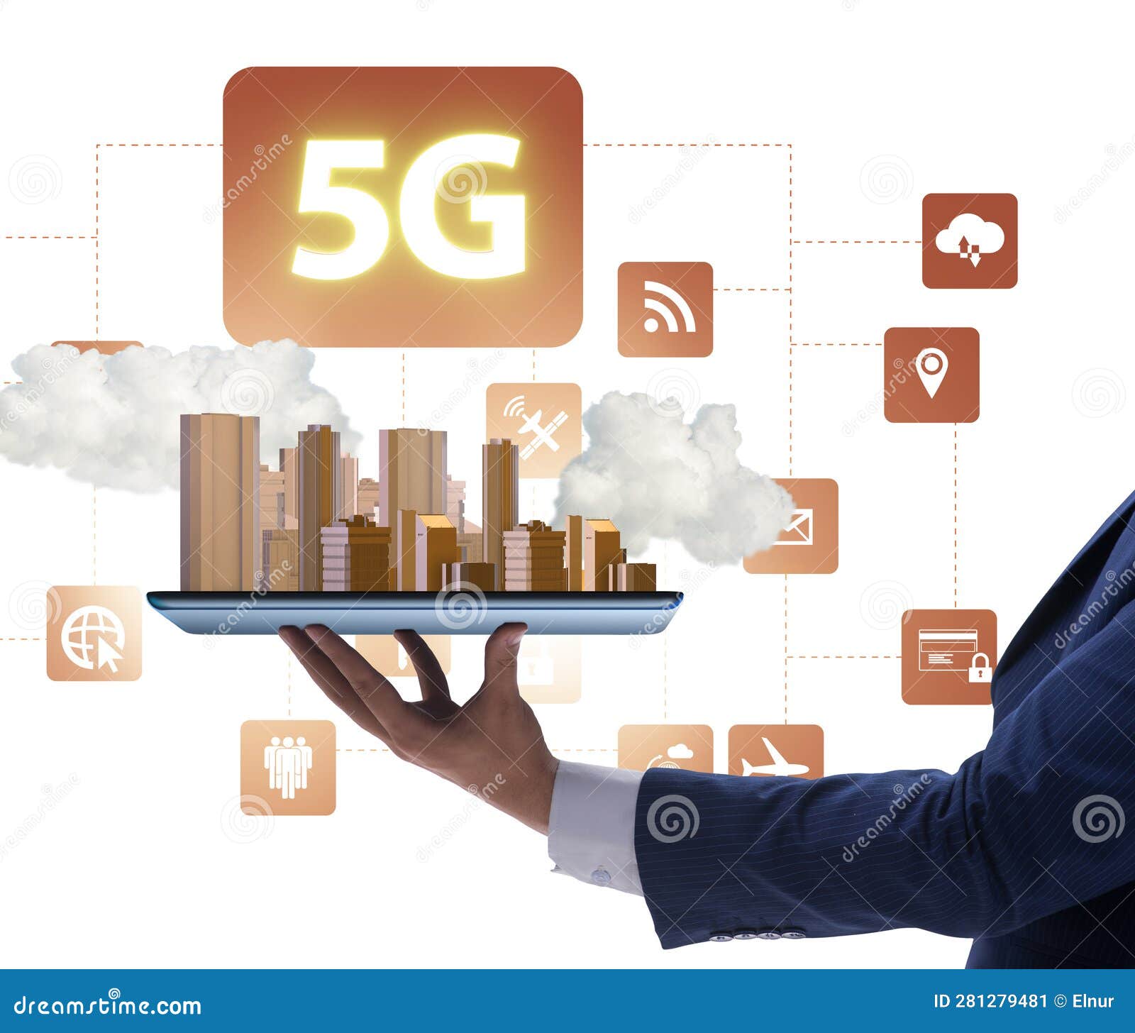 5G Mobile Technology Concept - High Internet Speed Stock Image - Image ...
