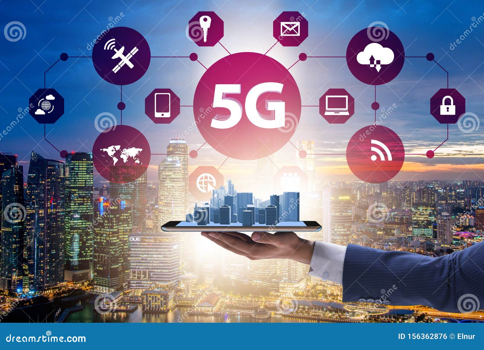 5G Mobile Technology Concept - High Internet Speed Stock Photo - Image ...
