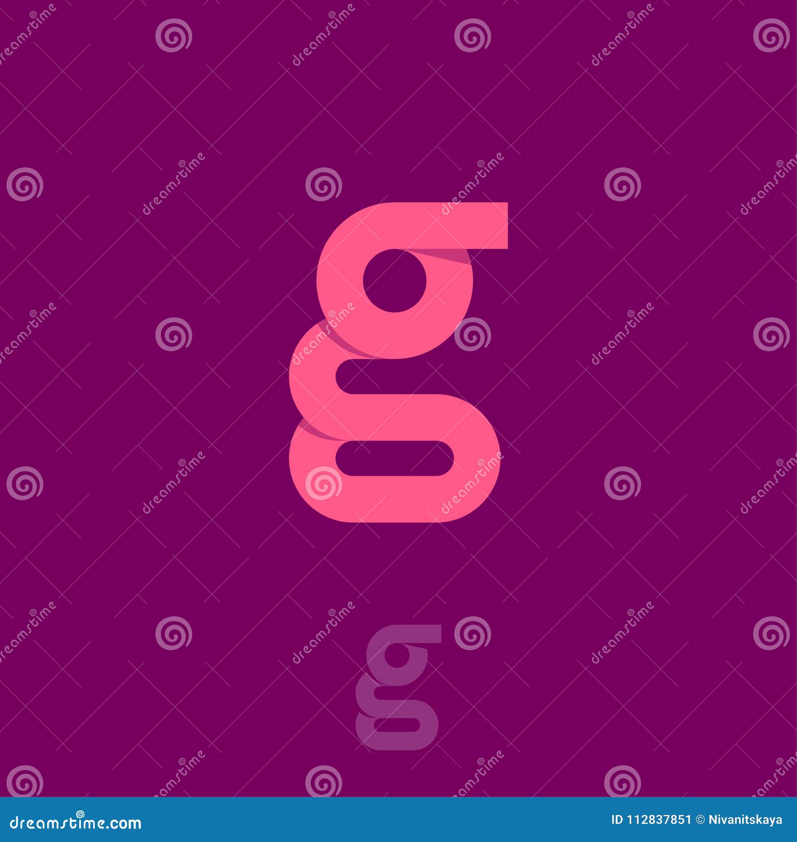 G Monogram. Pink G Letters Initial. Typography Design. Stock Vector ...