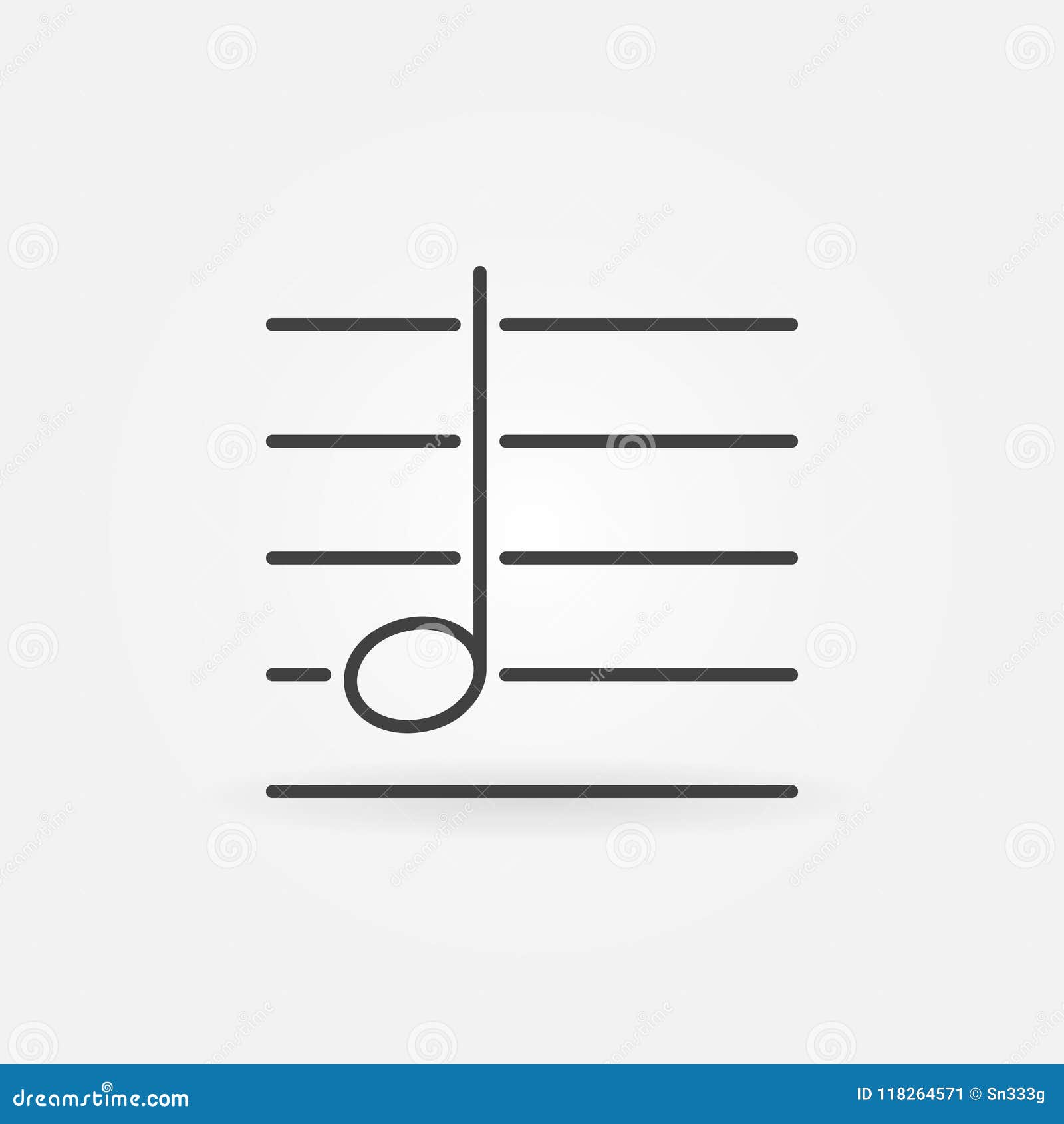 G Music Note Vector Icon in Thin Line Style Stock Vector - Illustration ...