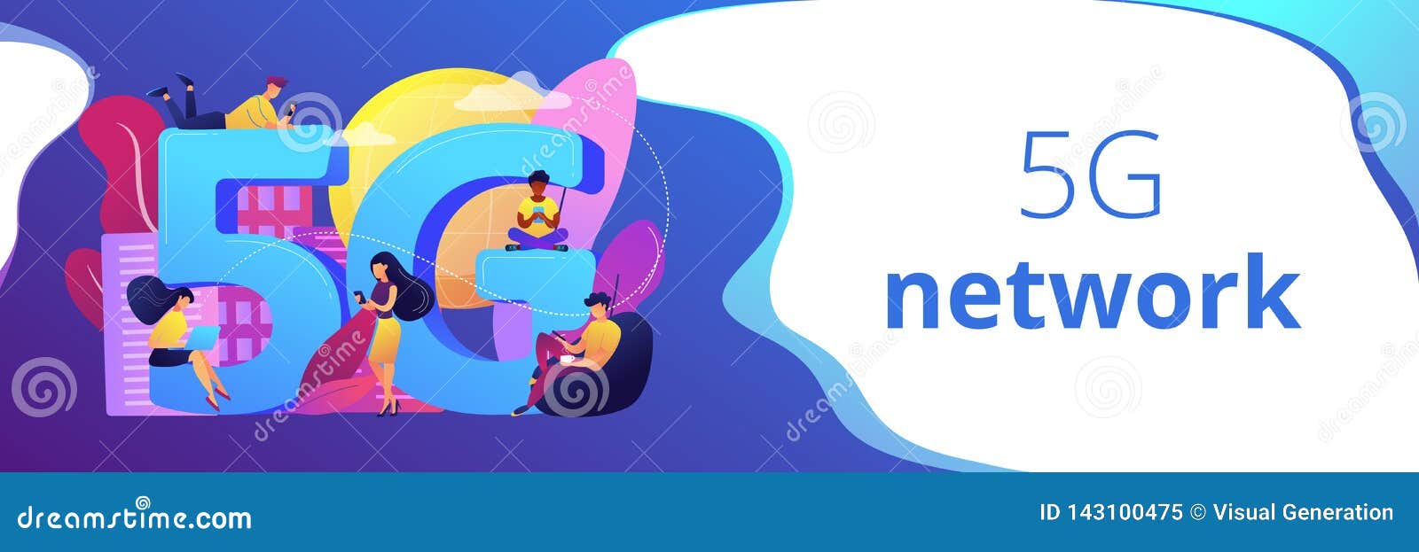 5g Network Concept Banner Header. Stock Vector - Illustration of ...