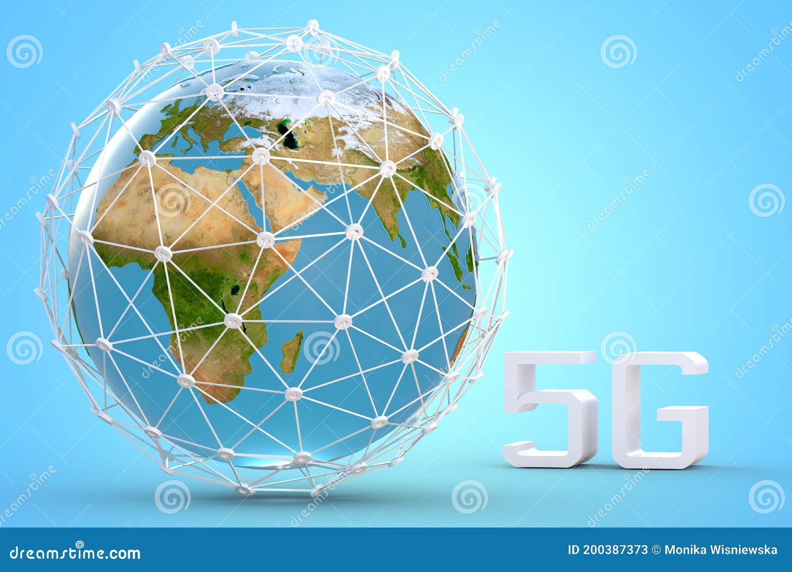 5G Network Concept with Earth Stock Illustration - Illustration of ...
