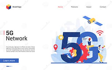 5G Network Concept Vector Illustration, Cartoon Flat Networking User ...