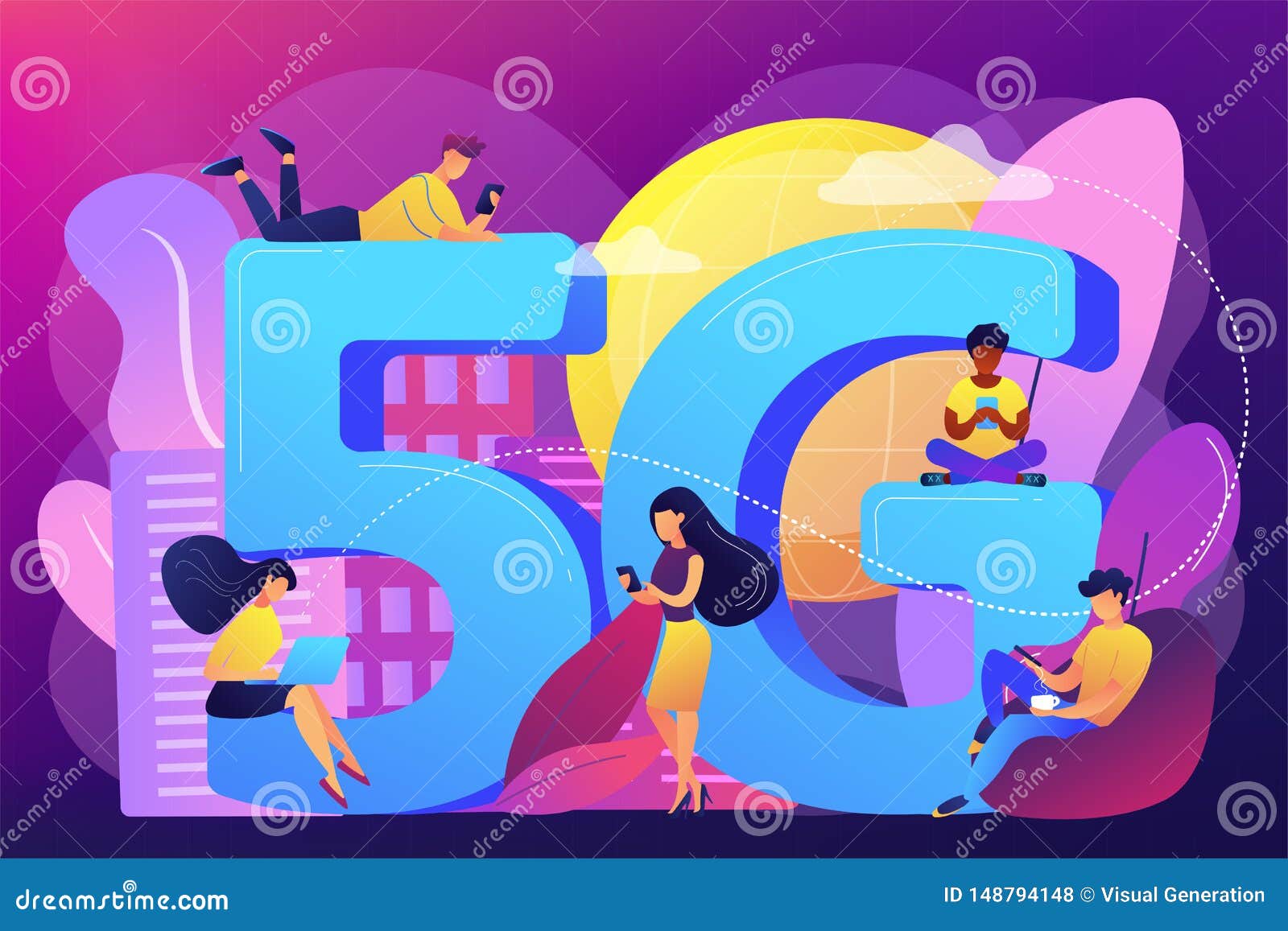 5g Network Concept Vector Illustration. Stock Vector - Illustration of ...