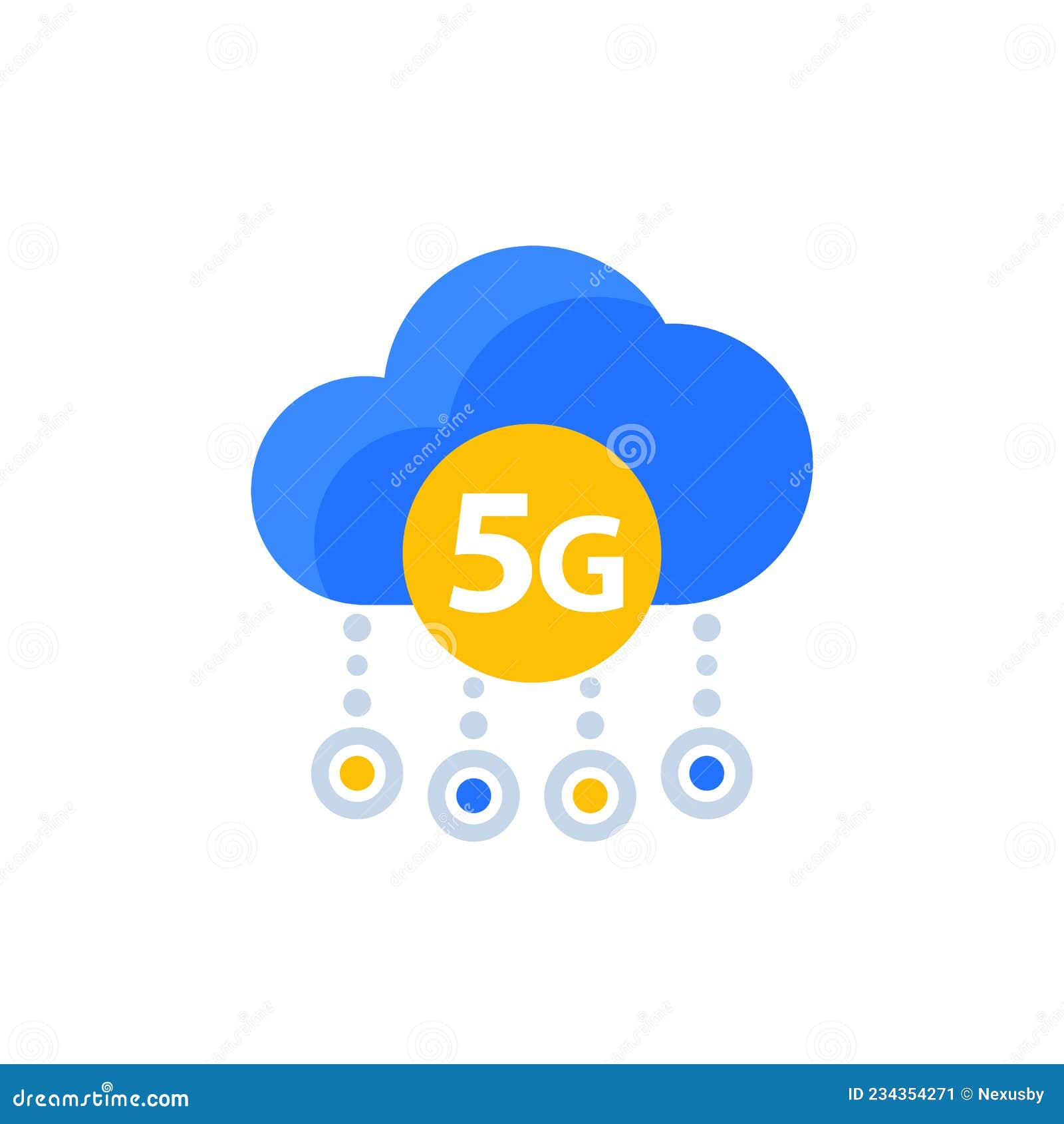 5G Network Icon with a Cloud, Vector Stock Vector - Illustration of ...