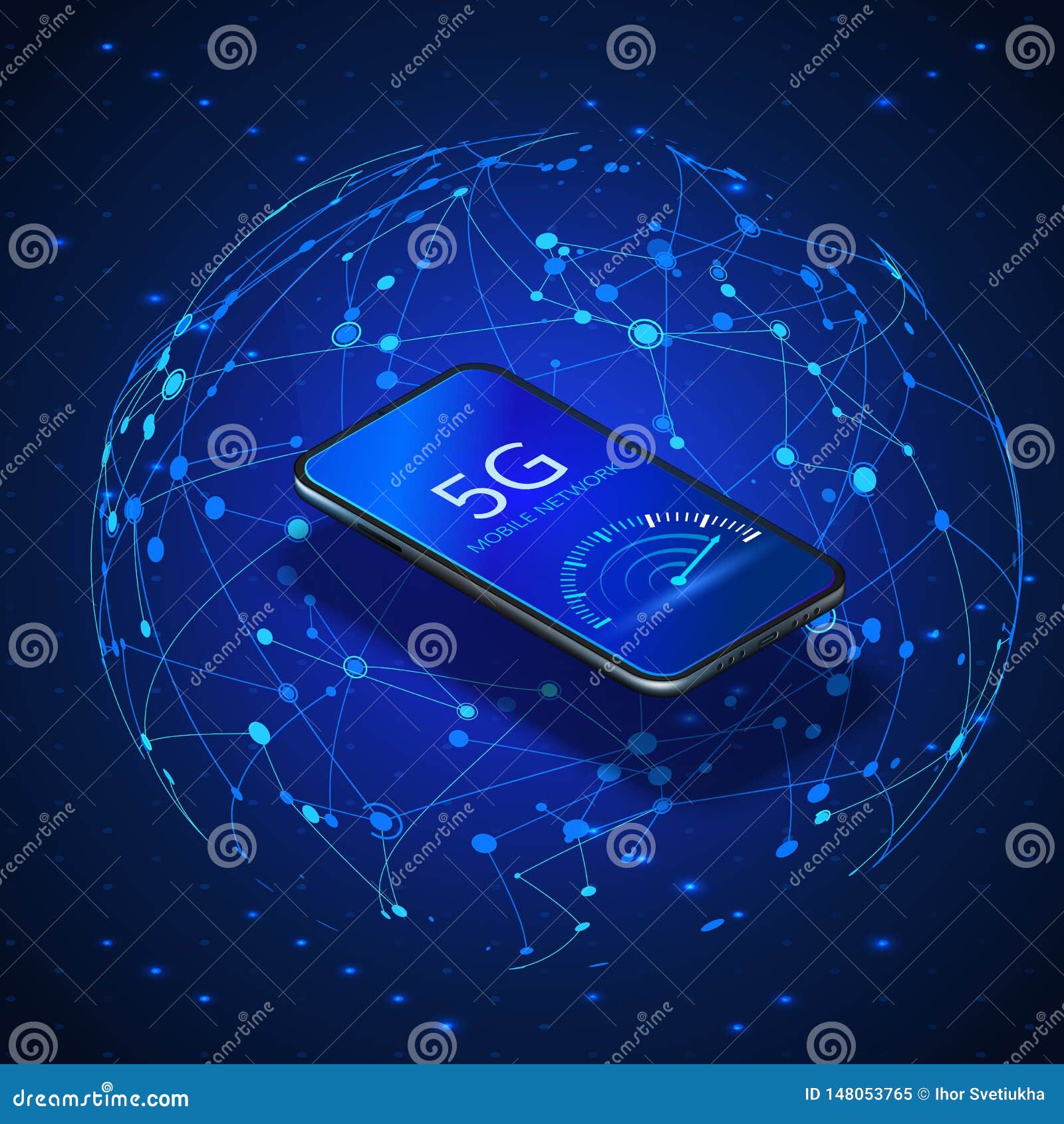 5G Network Innovation Technology Banner. Wireless Systems and Internet ...