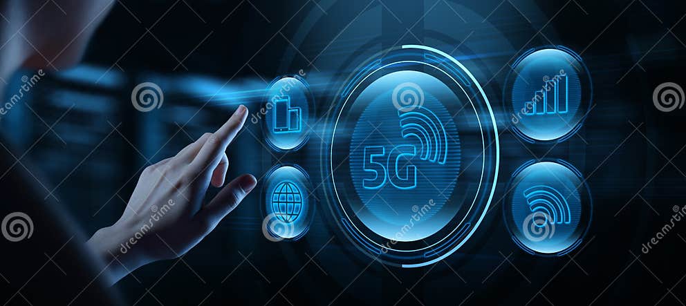 5G Network Internet Mobile Wireless Business Concept Stock Photo ...