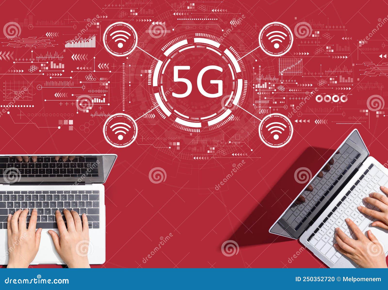 5G Network with People Working Together Stock Photo - Image of connect ...