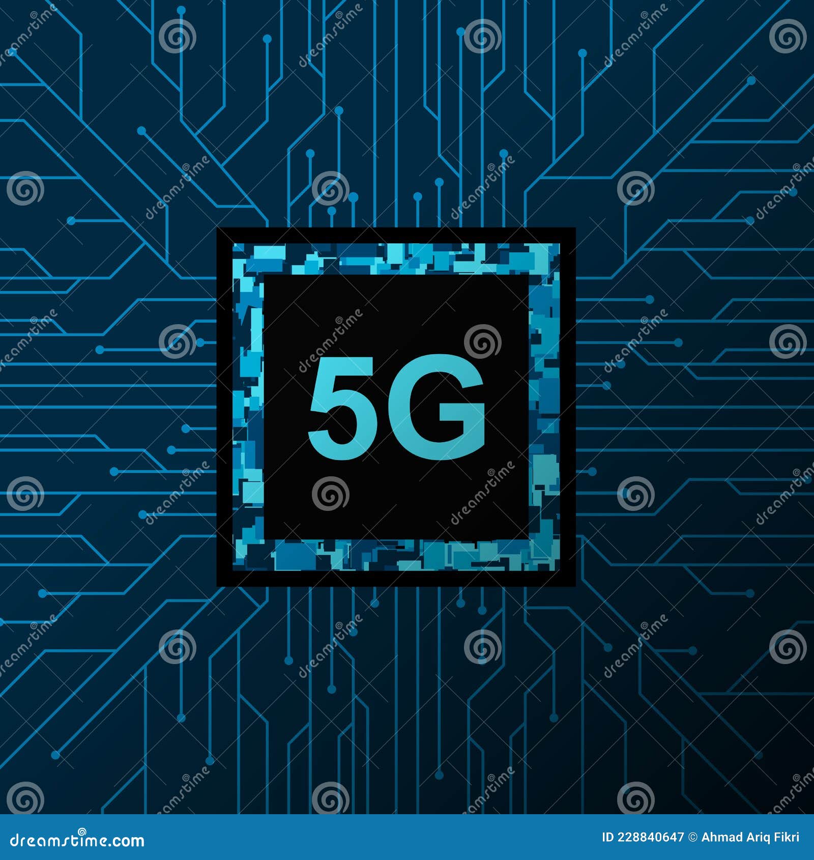 5G Network Processor Illustration. Mobile Wireless Internet of Next ...