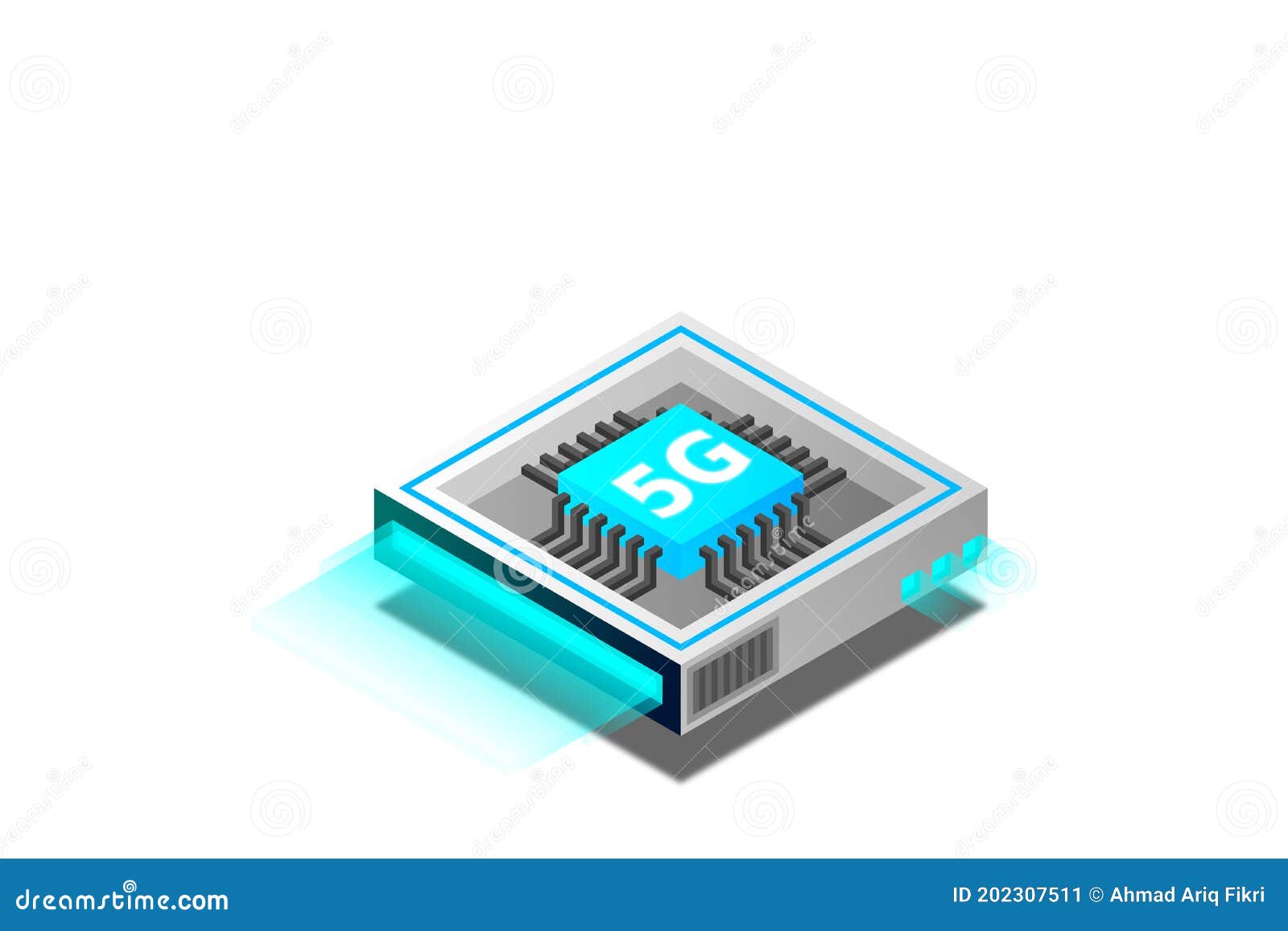 5G Network Processor Illustration. Mobile Wireless Internet Of Next ...