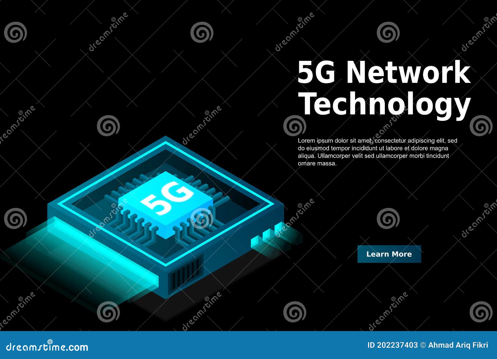 5G Network Processor Illustration. Mobile Wireless Internet Of Next ...