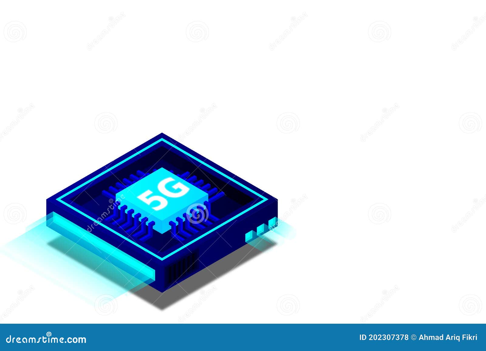 5G Network Processor Illustration. Mobile Wireless Internet Of Next ...