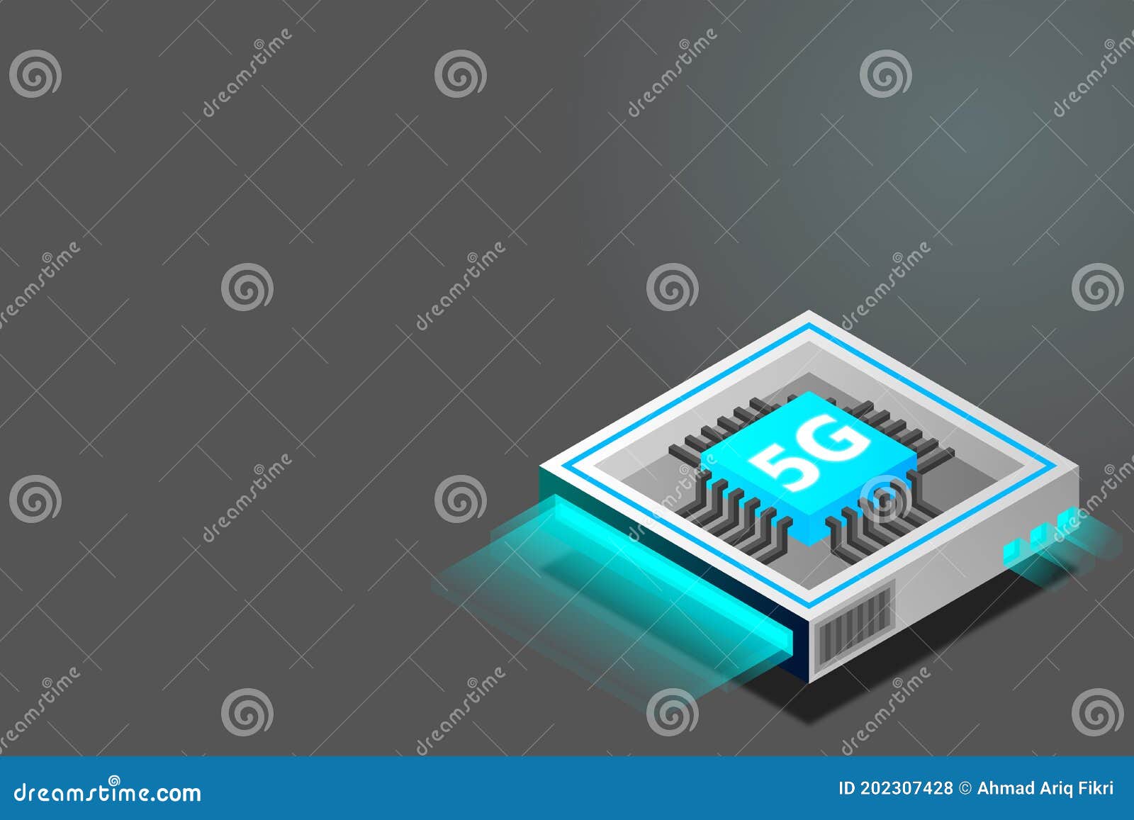 5G Network Processor Illustration. Mobile Wireless Internet Of Next ...