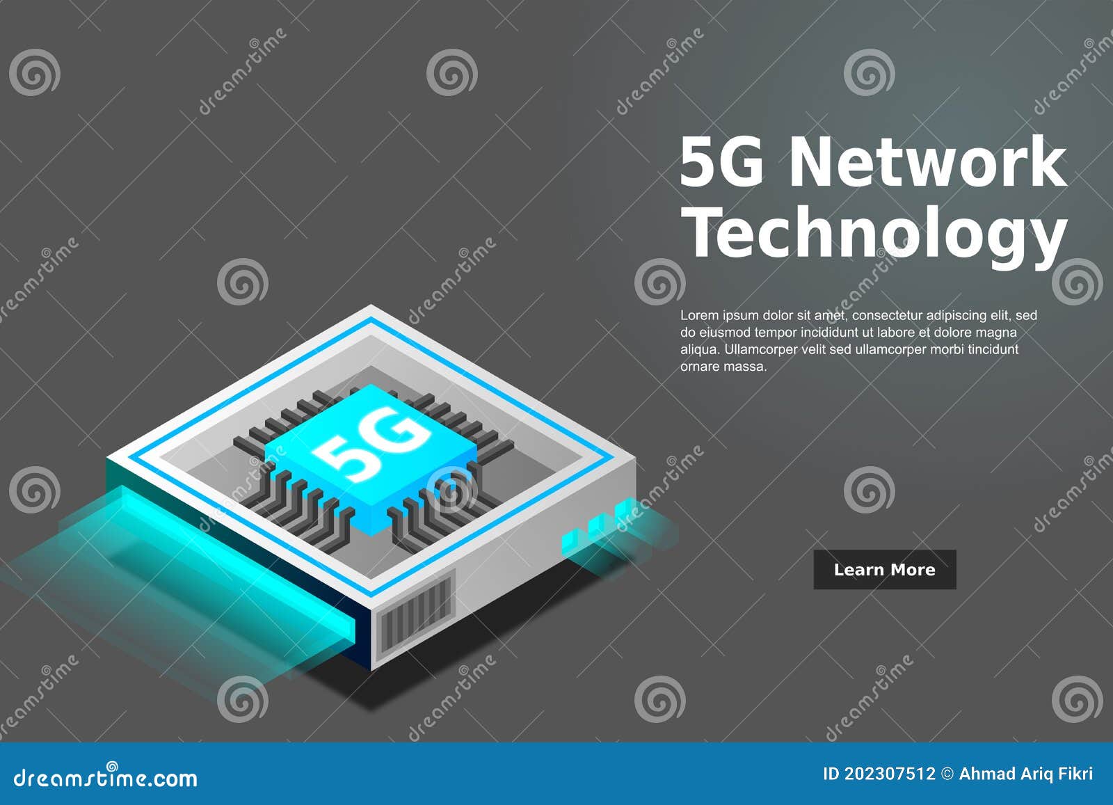 5G Network Processor Illustration. Mobile Wireless Internet Of Next ...