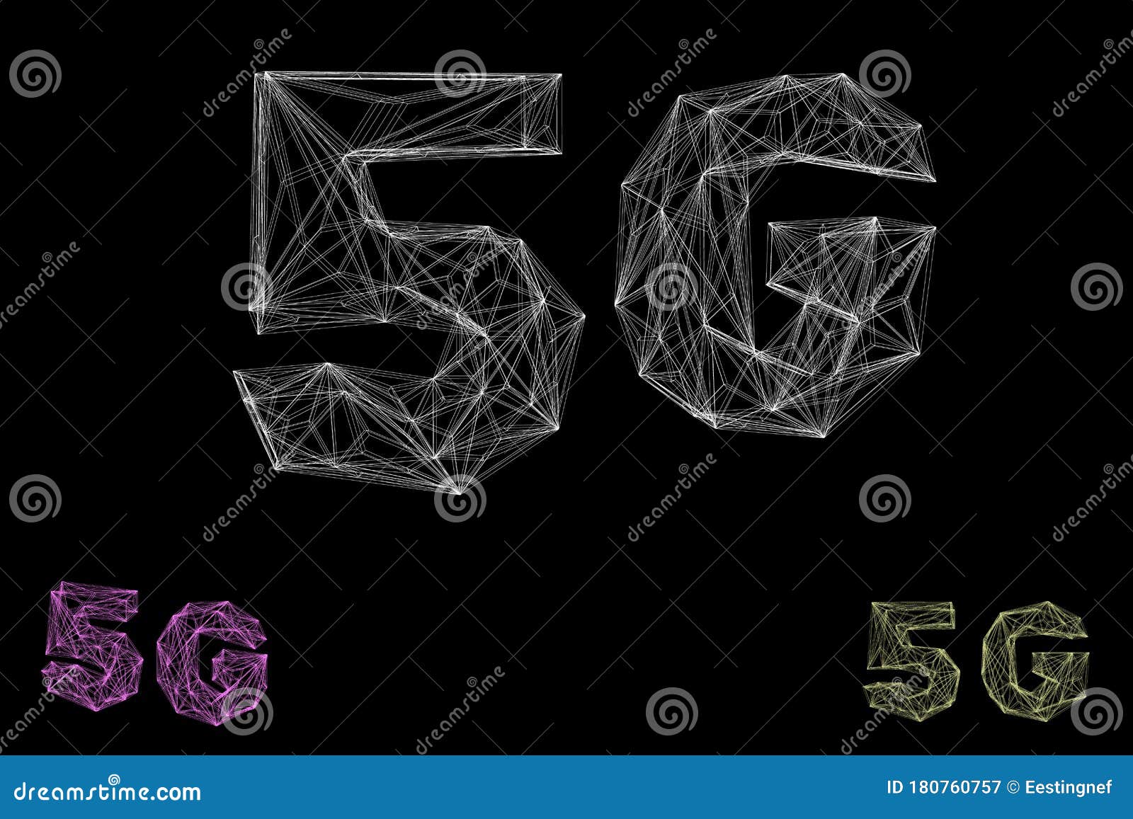 5G Network Sign. Wireless Internet Symbol. Vector Wireframe Outline ...