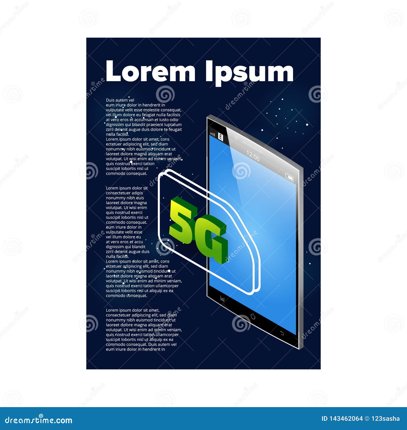 5G Network Simcard and Smartphone. Ad Banner Stock Vector ...