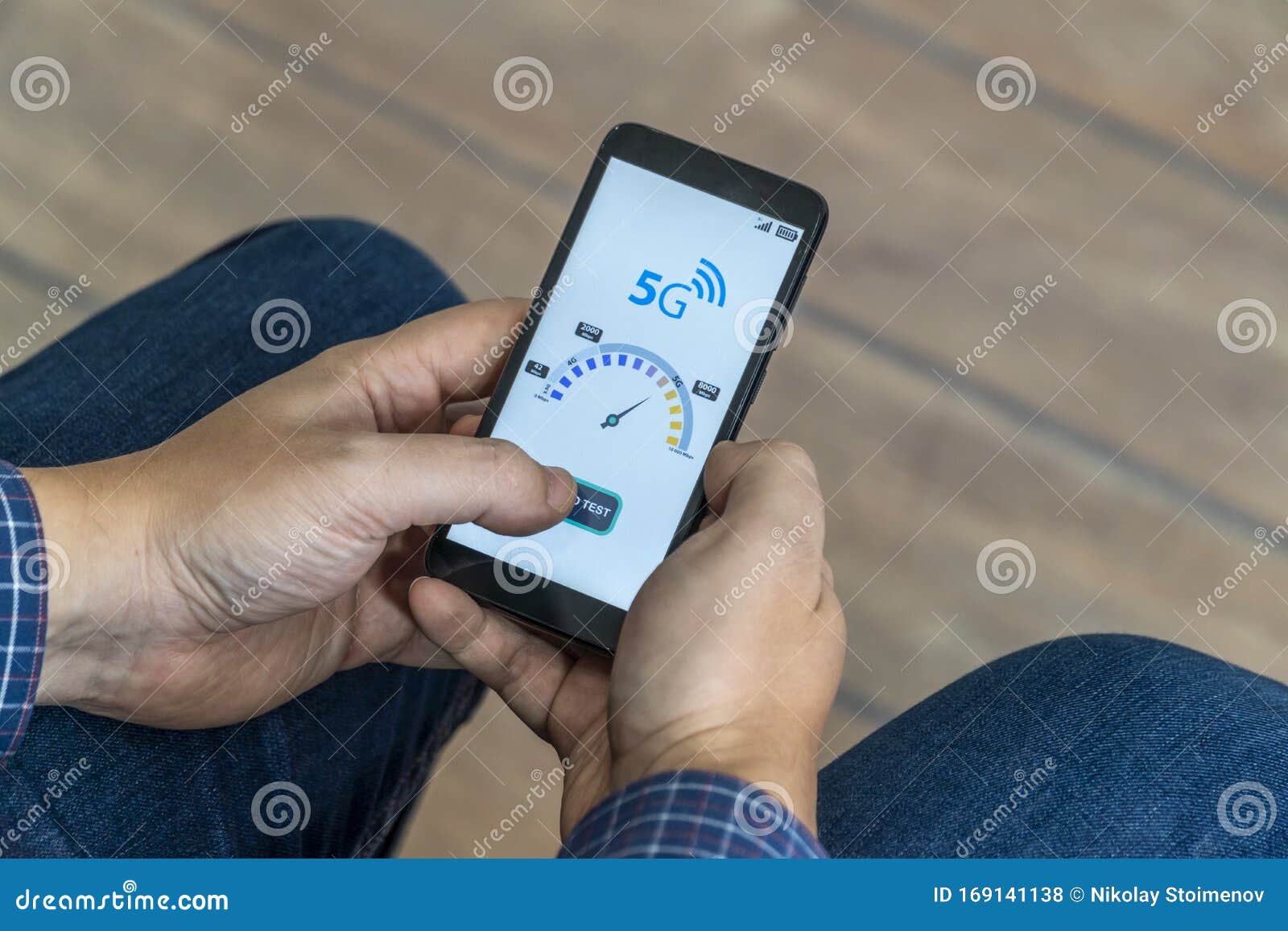 5g Network Speedtest Performed on a Mobile Phone Stock Photo - Image of ...