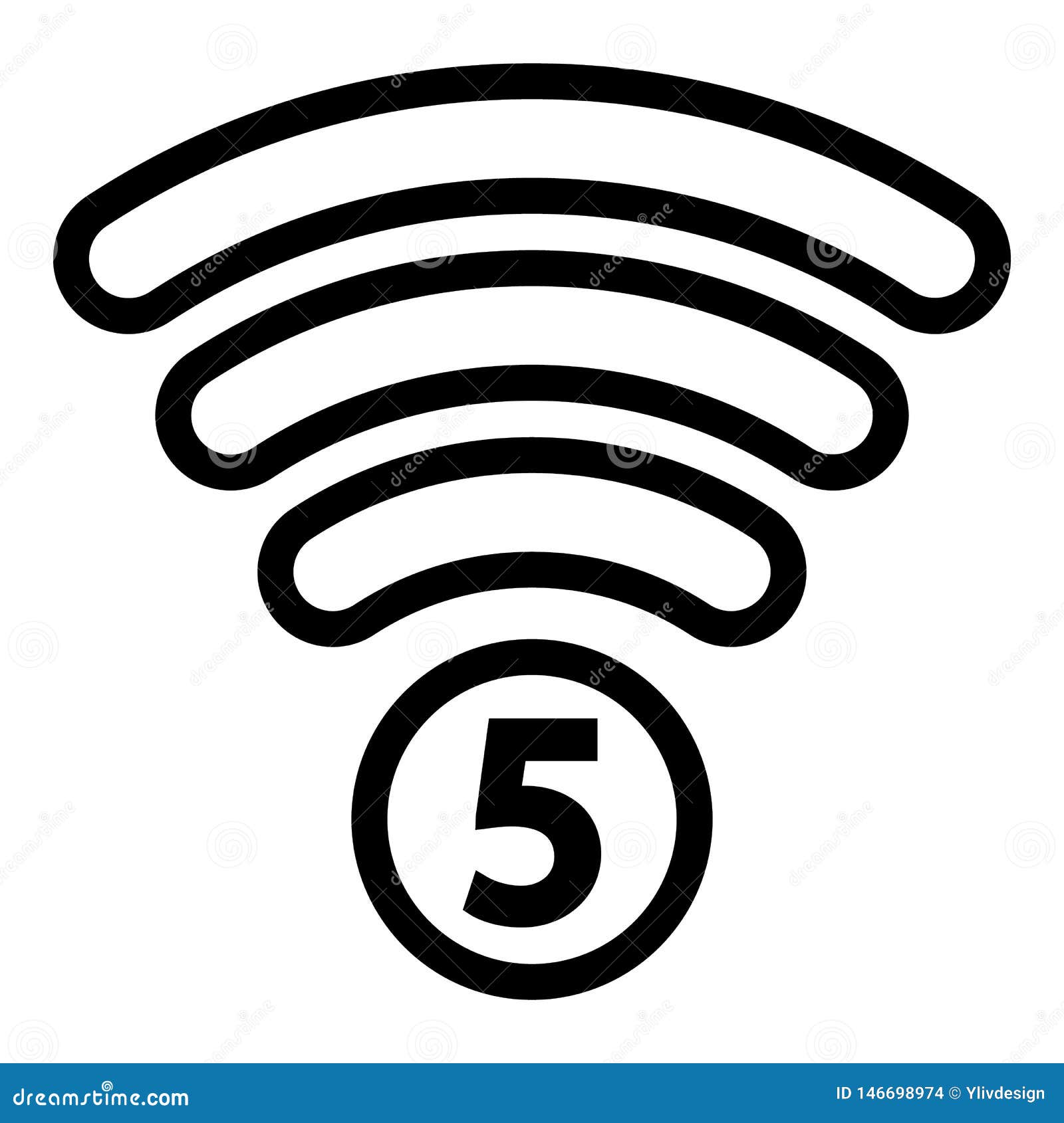 5G Network Symbol Icon, Outline Style Stock Vector - Illustration of ...