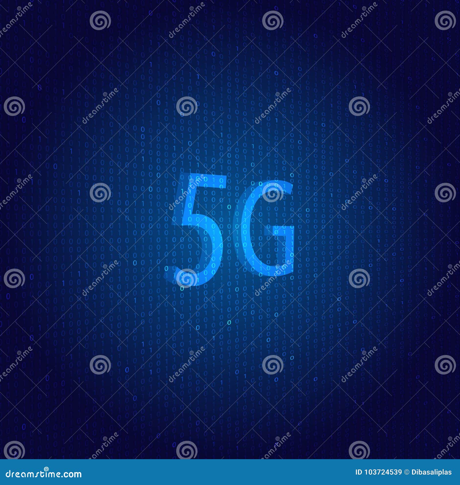 5G Network Symbol on a Technological Background. Stock Vector ...