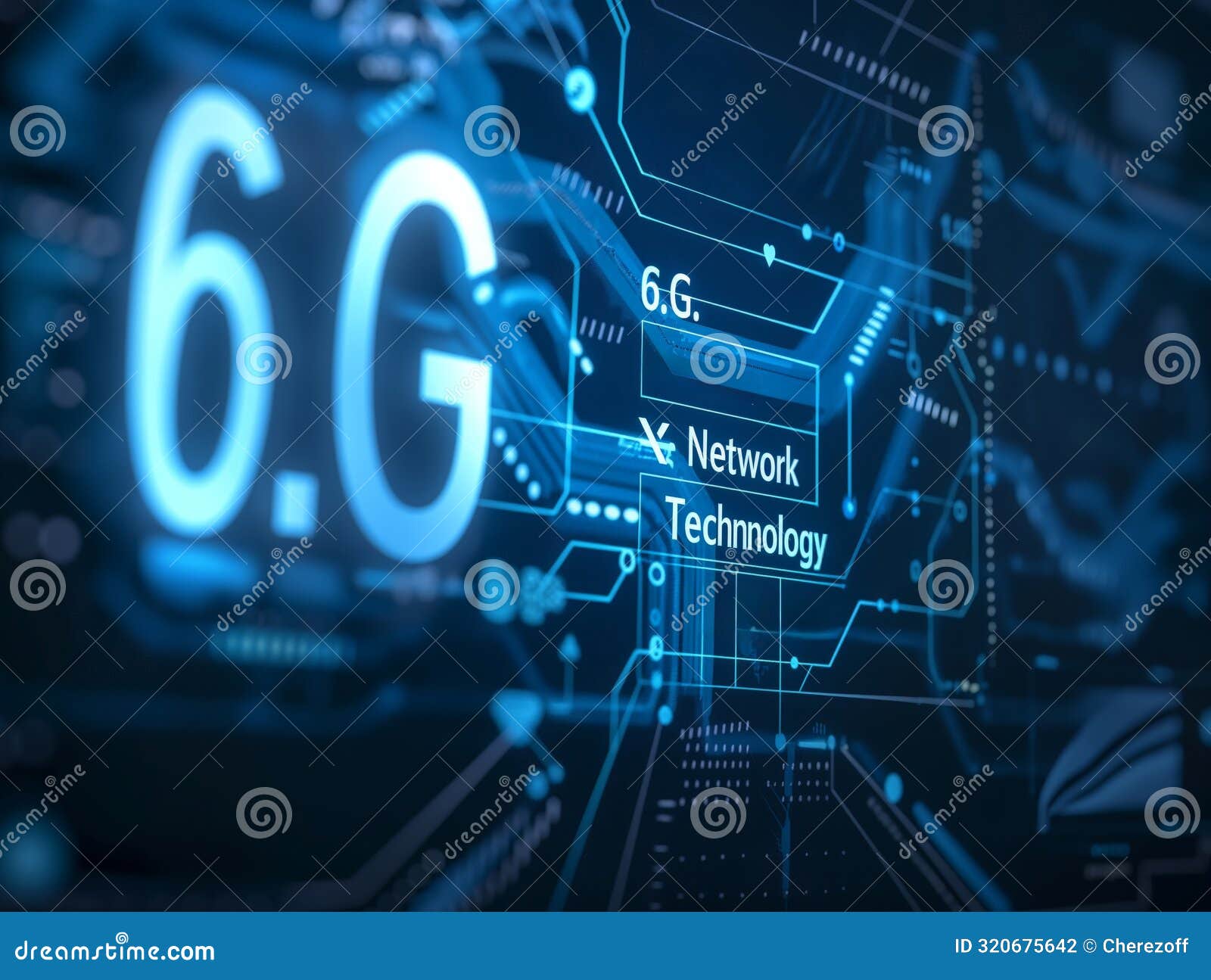 6G Network Technology Concept Stock Photo - Image of futuristic, future ...