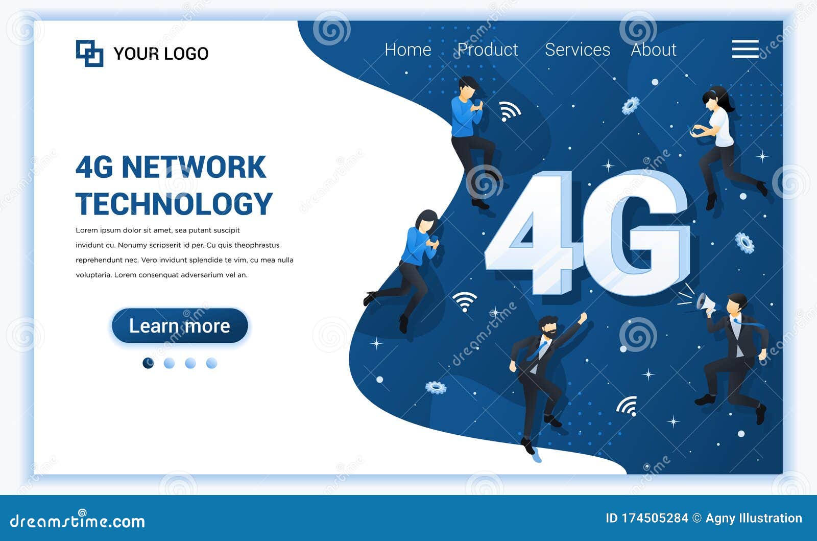 4G Network Technology Concept. Internet Systems Telecommunication ...
