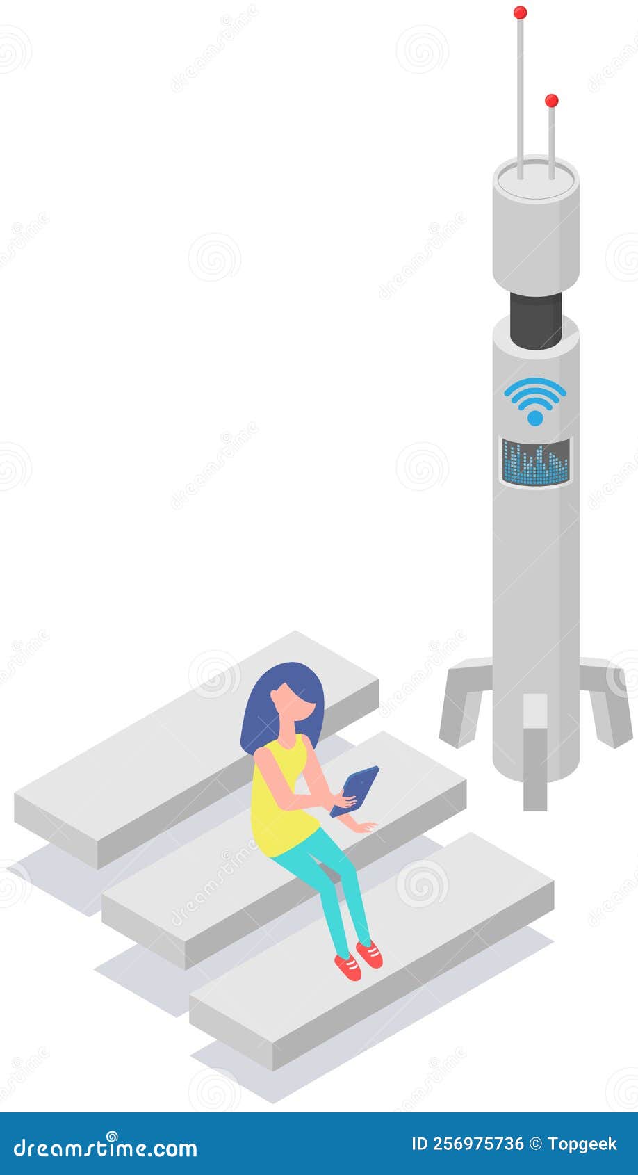 5G Network Technology. Connection Tower Wireless High Speed Internet ...